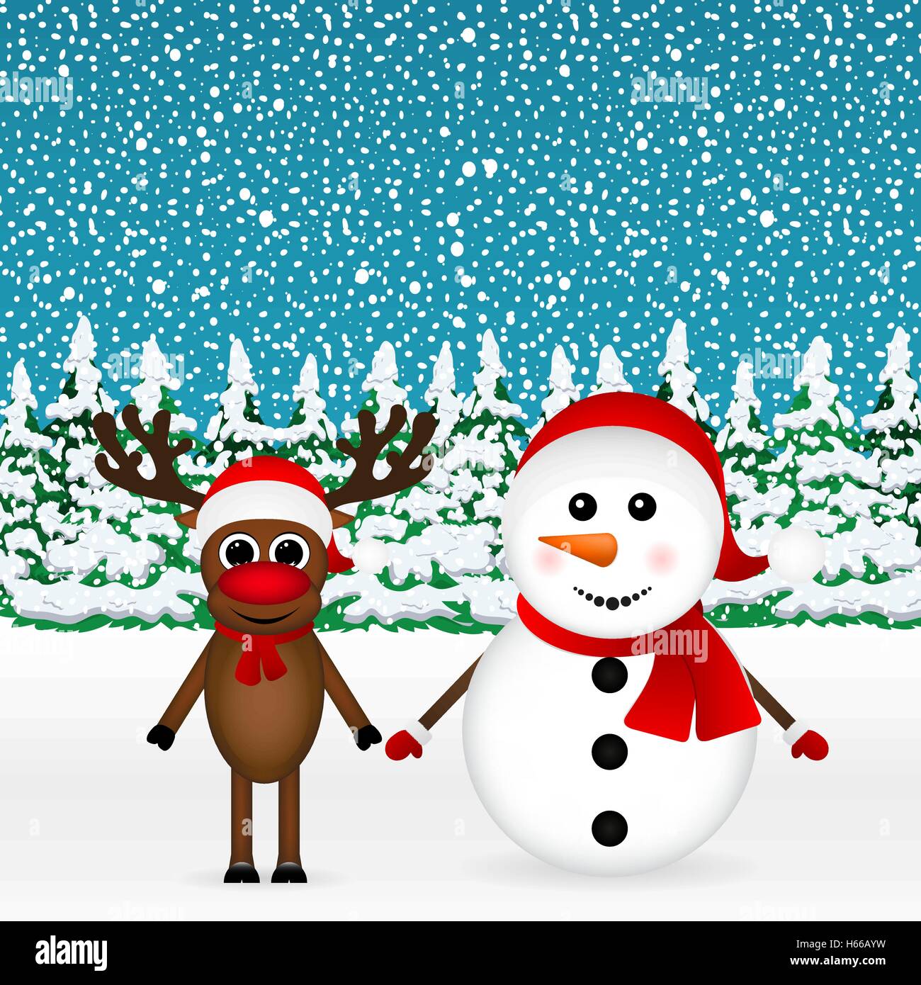 Side by side in the snow Stock Vector Images - Alamy