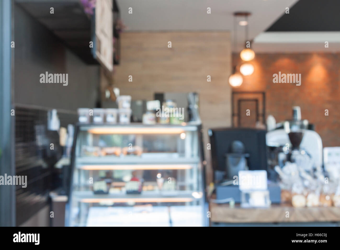 Abstract blur coffee shop interior for background, stock photo Stock ...