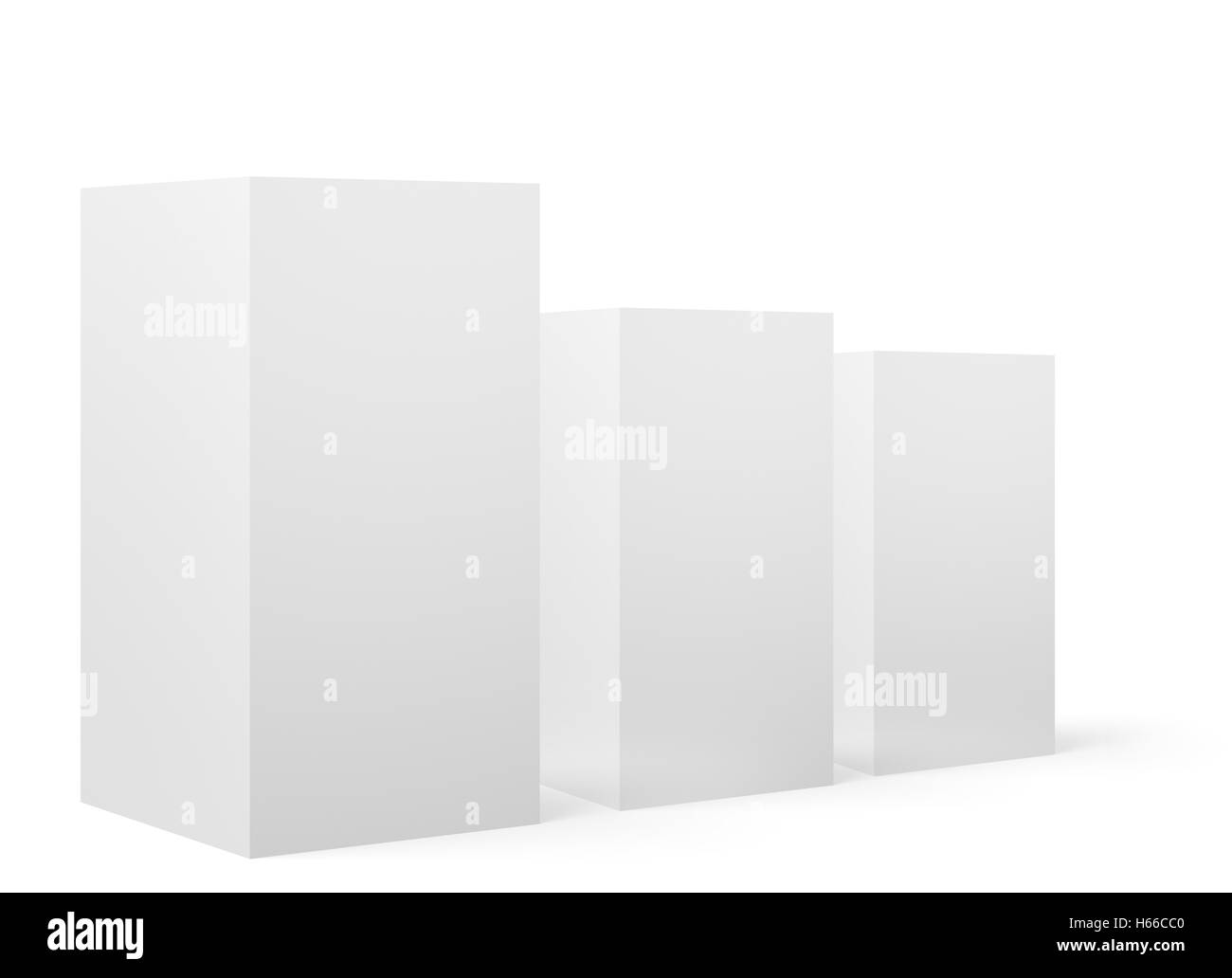 White 3d box. Blank 3d box over white background Stock Photo - Alamy