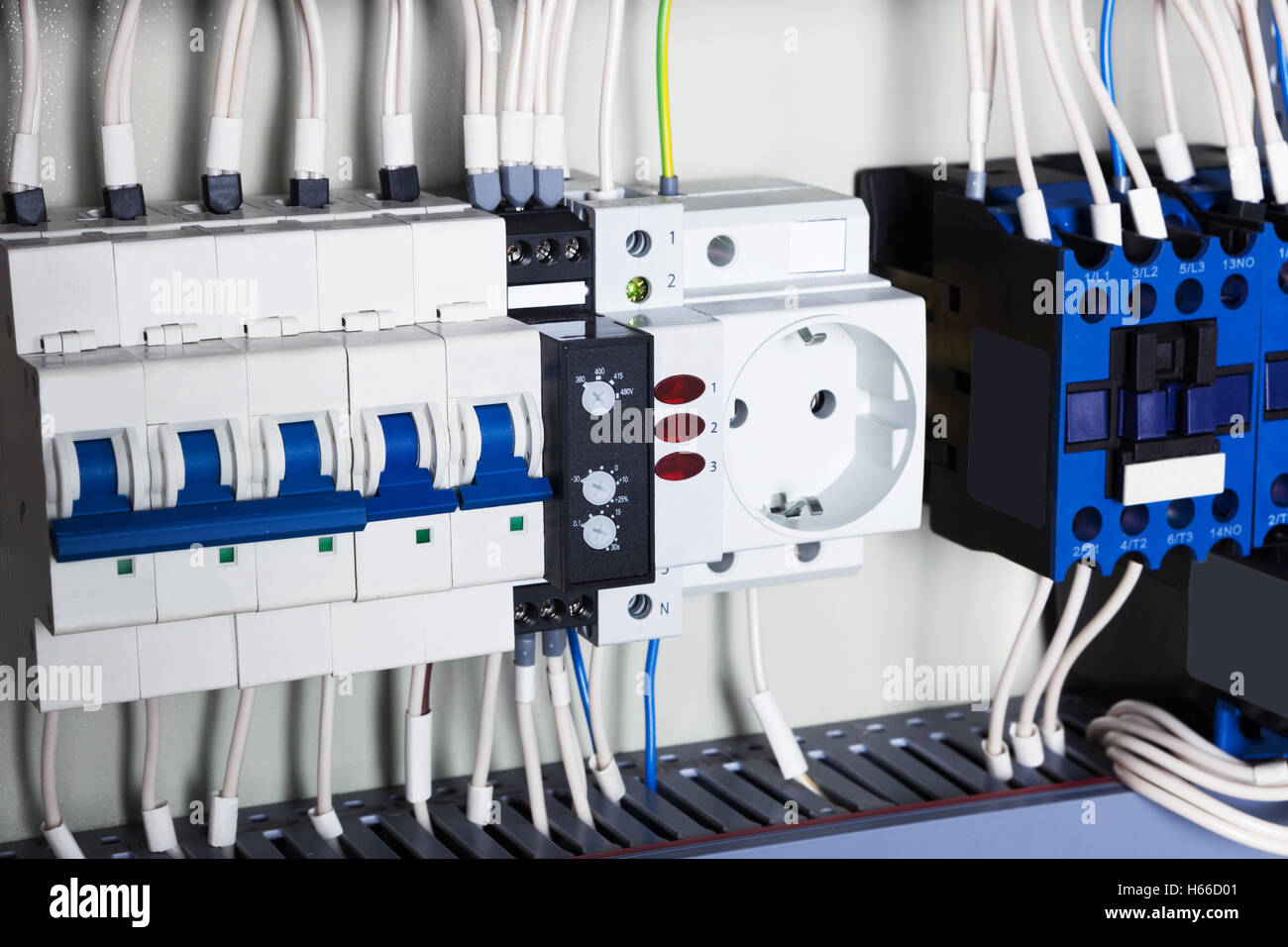 electrical wires and sockets close up Stock Photo - Alamy