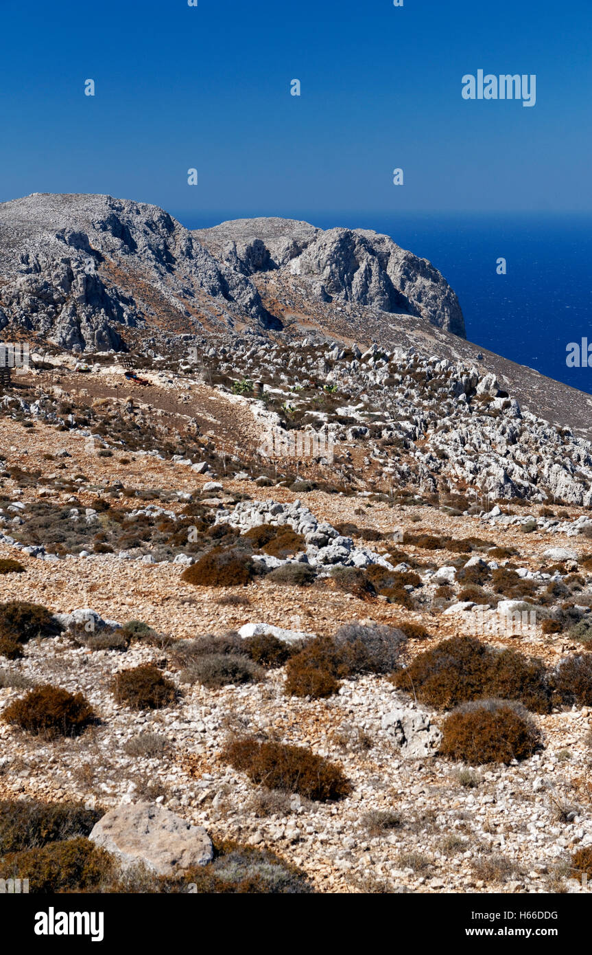Remote and wild mountain landscape high up in the mountainous interior ...