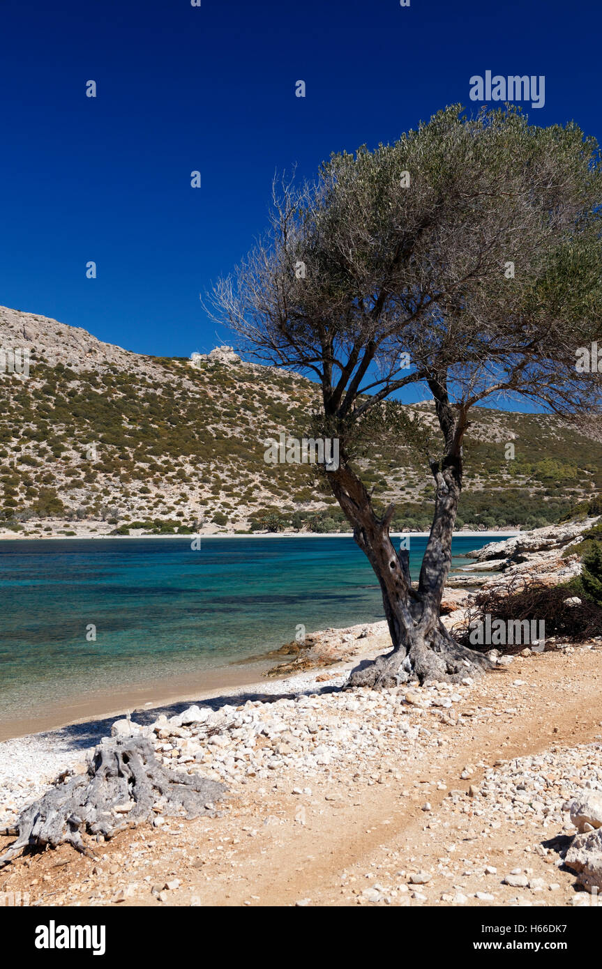 St Georges Bay and castle of the Knights of St John, Alimnia Island ...