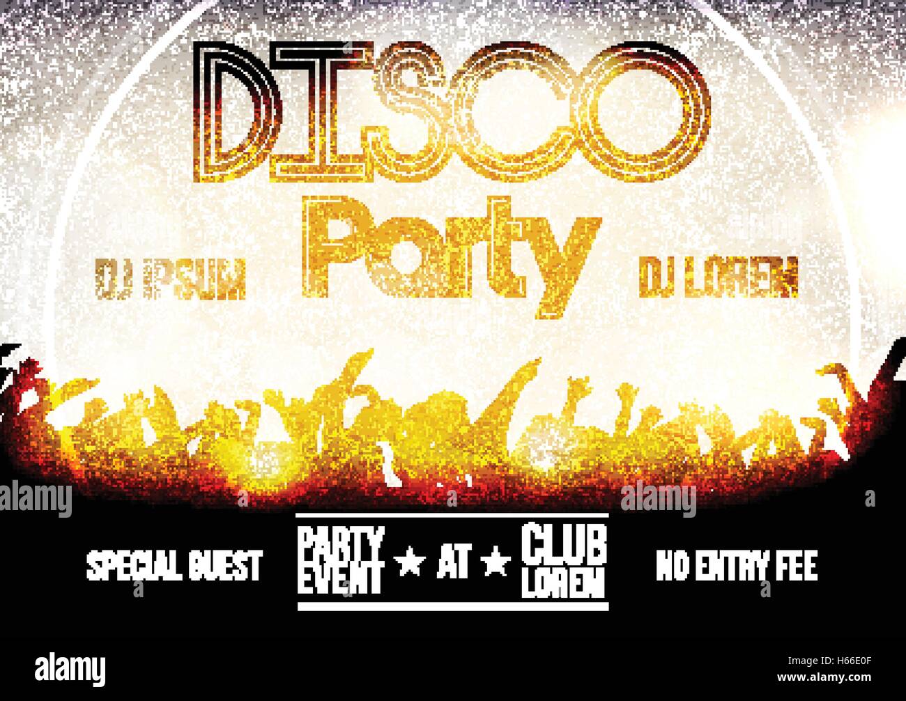 Dance Party Poster Background Template - Vector Illustration Stock ...