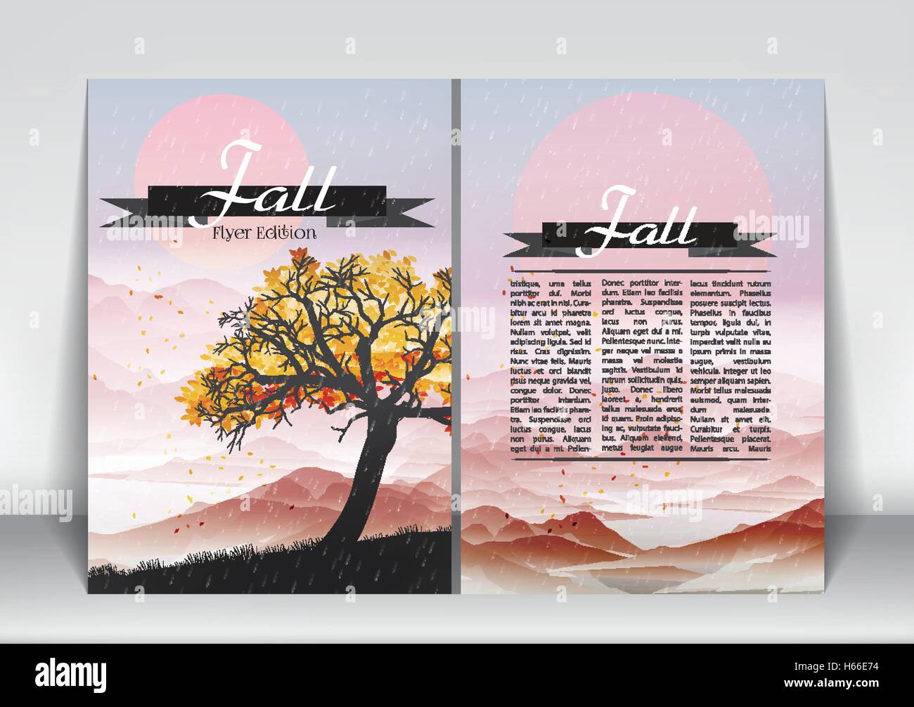 Abstract Flyer Brochure Design Template of Fall Season with Abstract ...