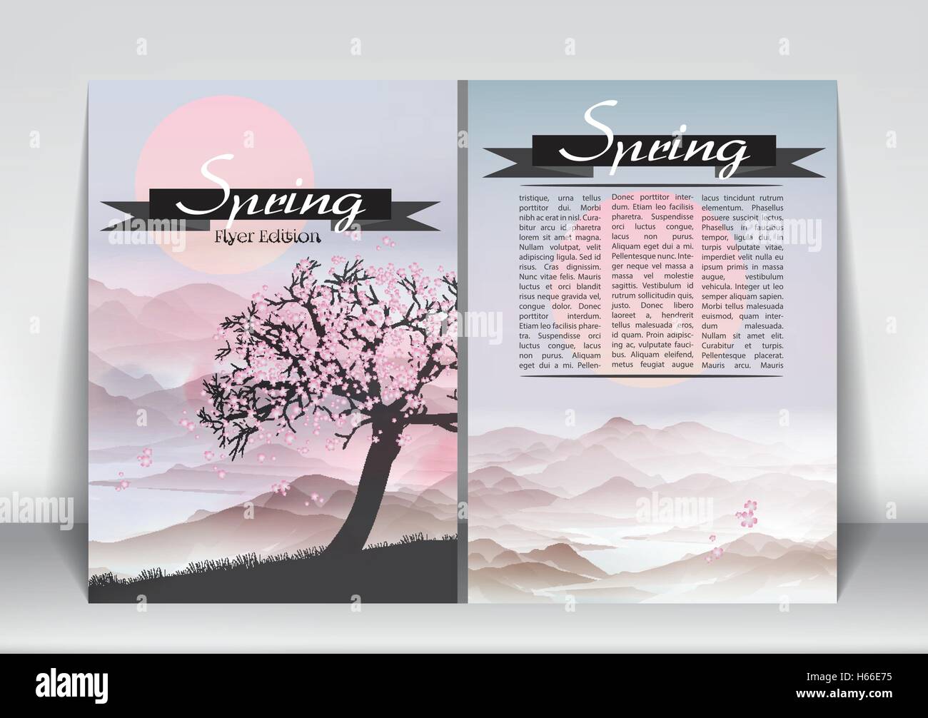 Abstract Flyer Brochure Design Template of Spring Season with Abstract ...