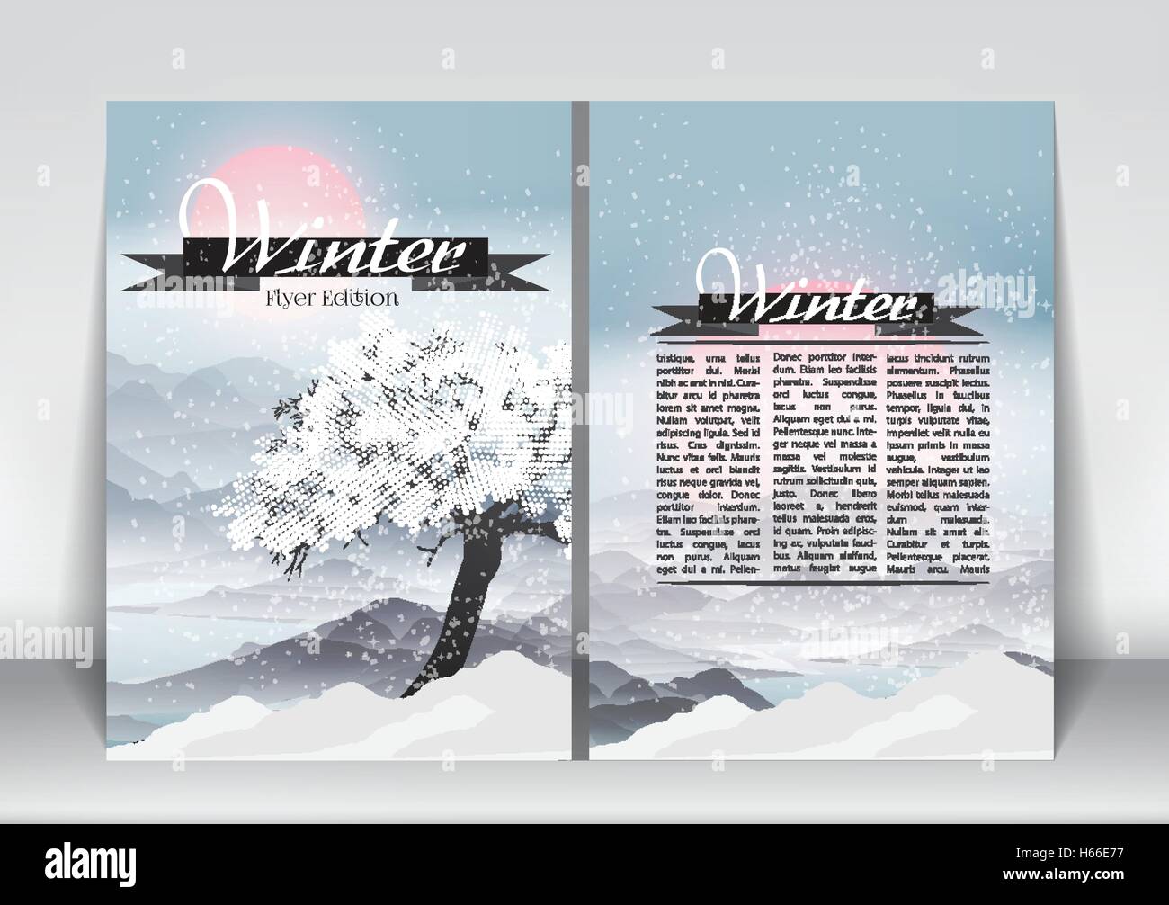 Abstract Flyer Brochure Design Template of Winter Season with Abstract ...