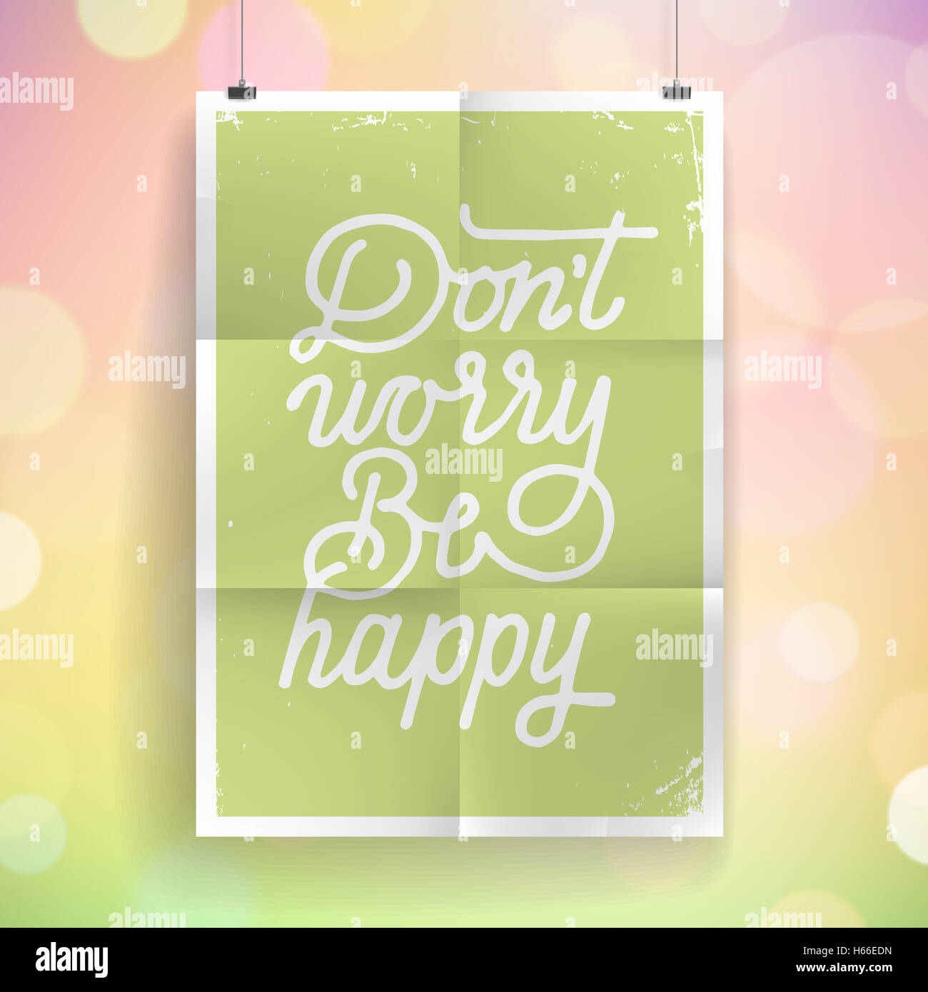 Poster with hand drawn lettering slogan on vintage background Stock ...