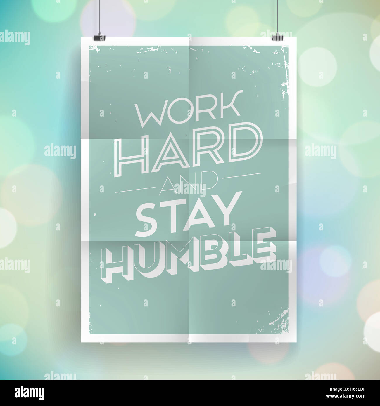 Poster with hand drawn lettering slogan on vintage background Stock ...