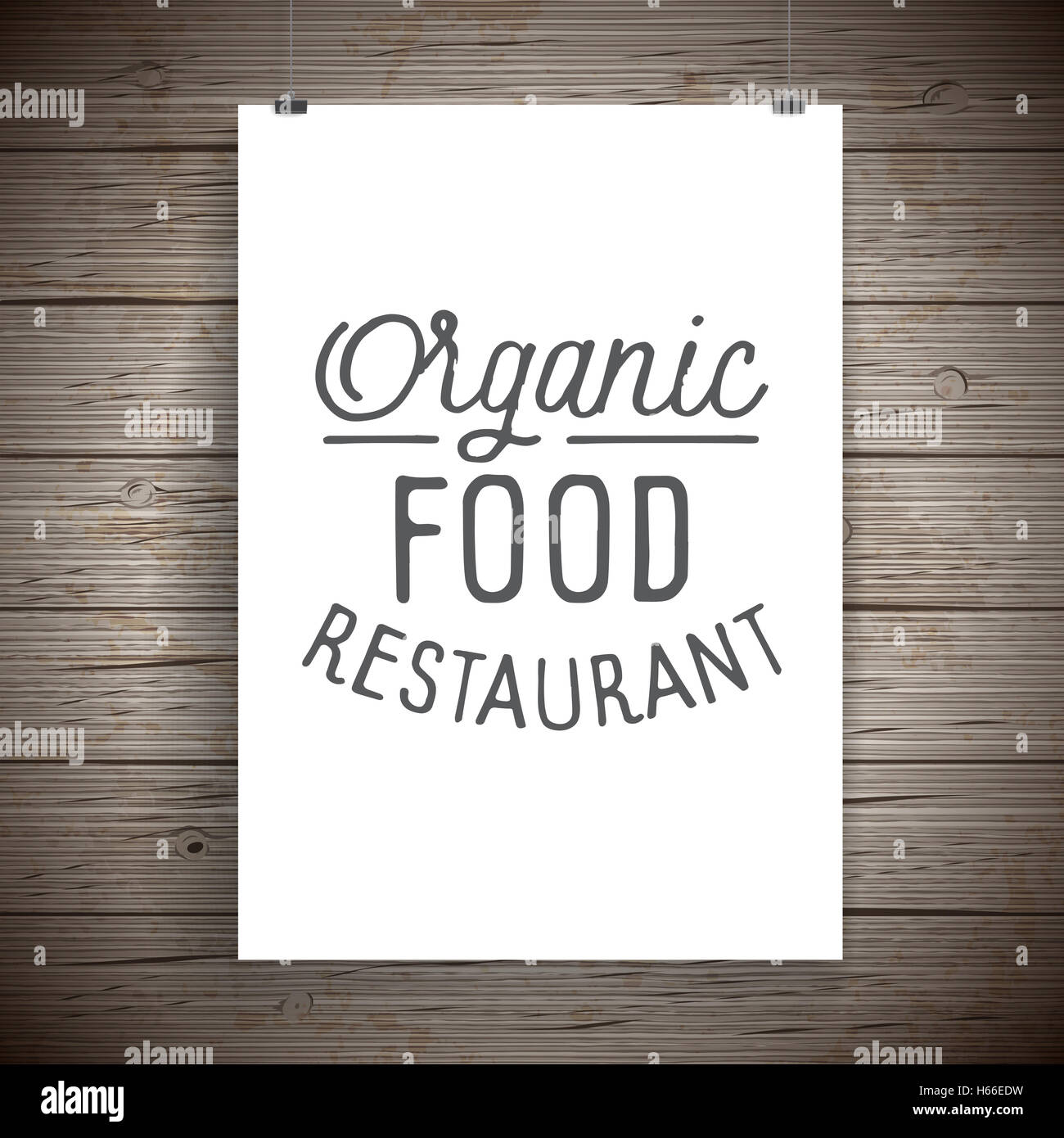 Vintage hand drawn lettering poster for food and drinks Stock Photo - Alamy