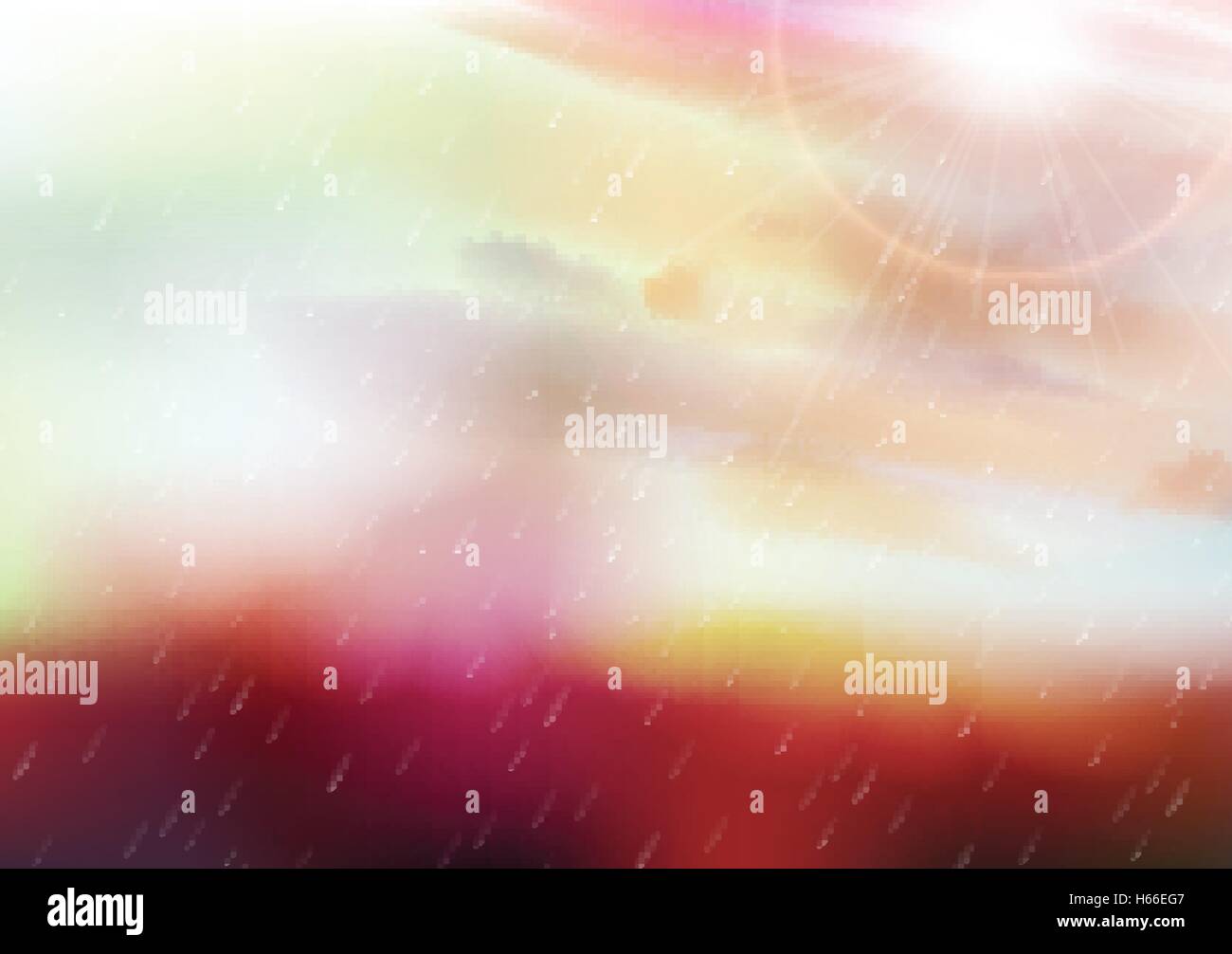 Abstract Autumn Clouds and Rain in Watercolor - Vector Illustration ...