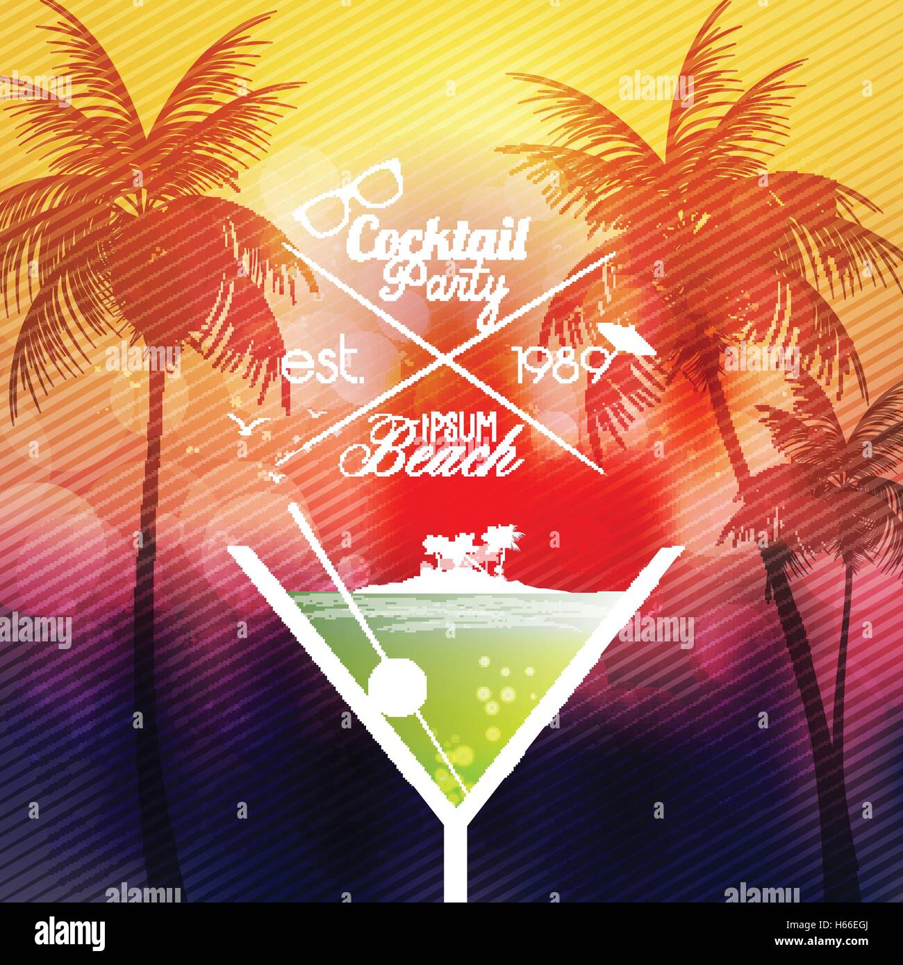 Vintage cocktail lounge poster hi-res stock photography and images - Alamy