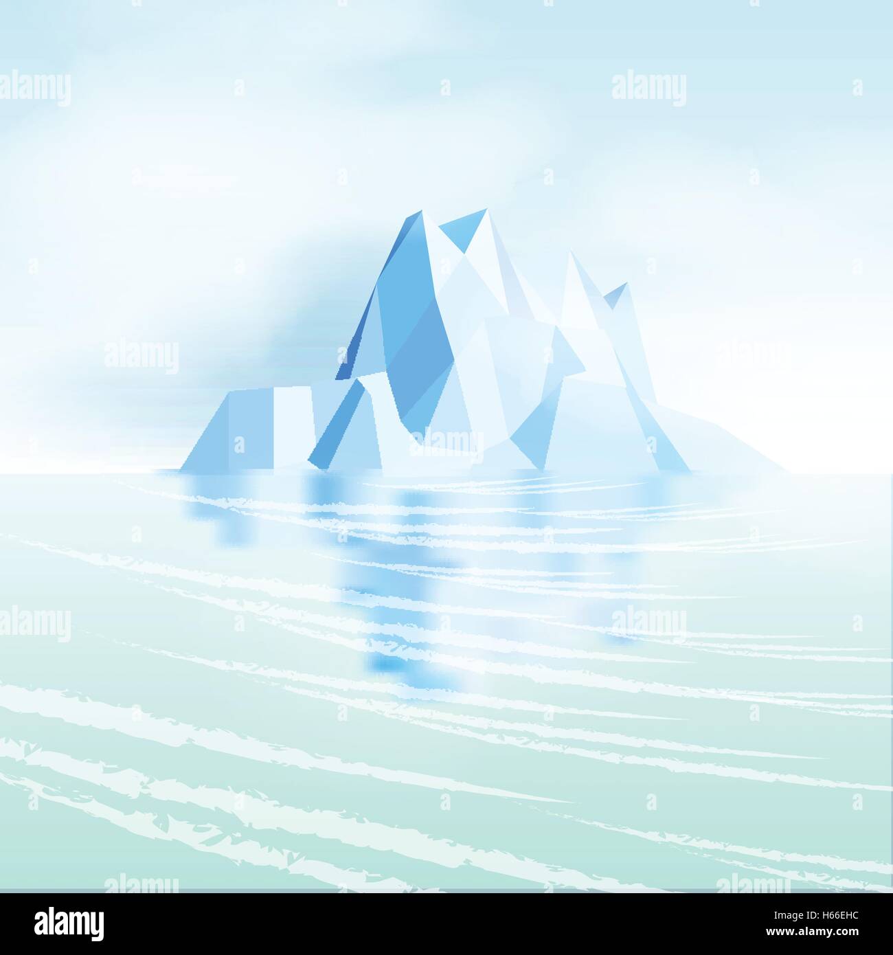 Iceberg with Reflection - Vector Illustration Stock Vector Image & Art ...
