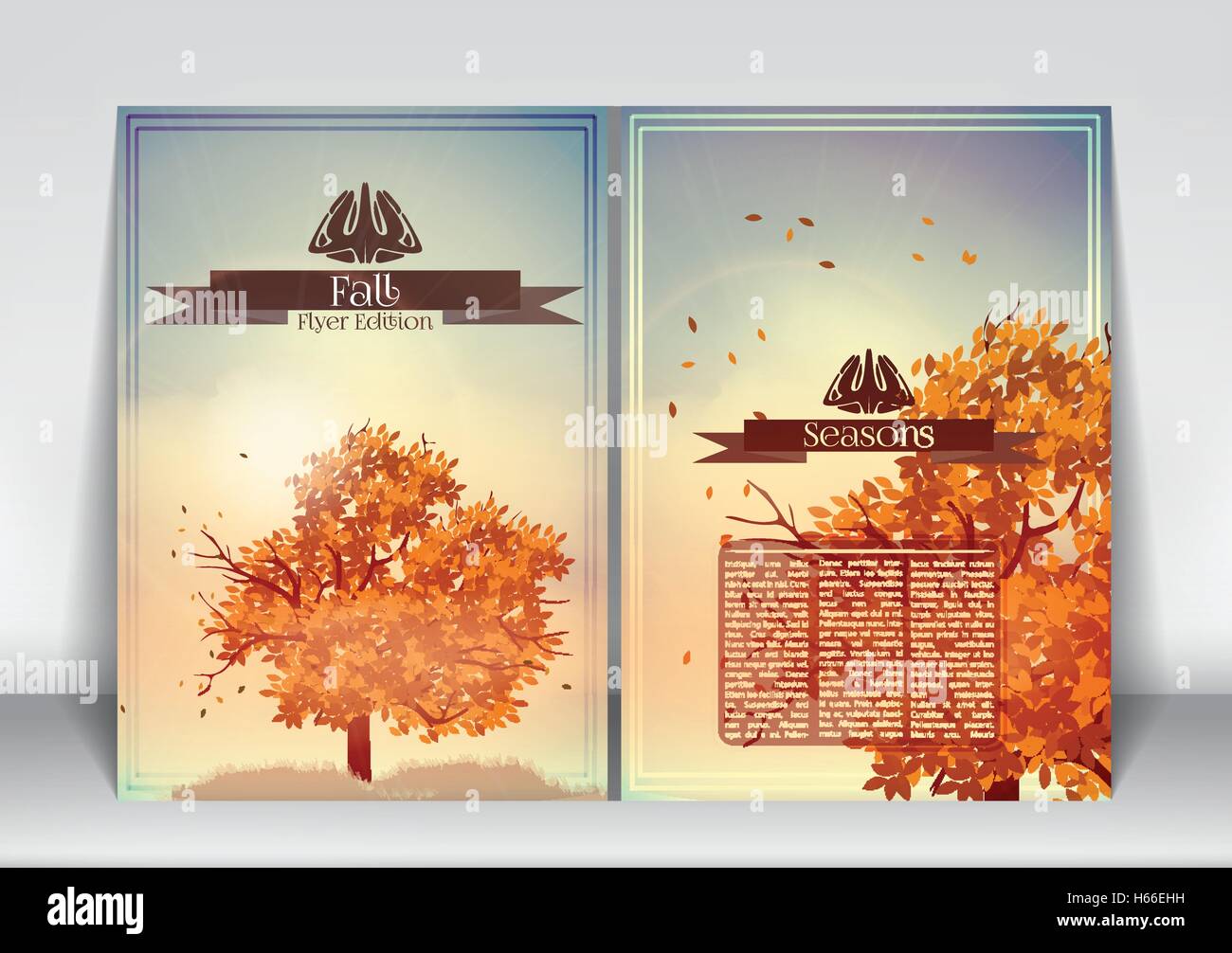 Abstract Flyer Brochure Design Template of Fall Season with Abstract ...