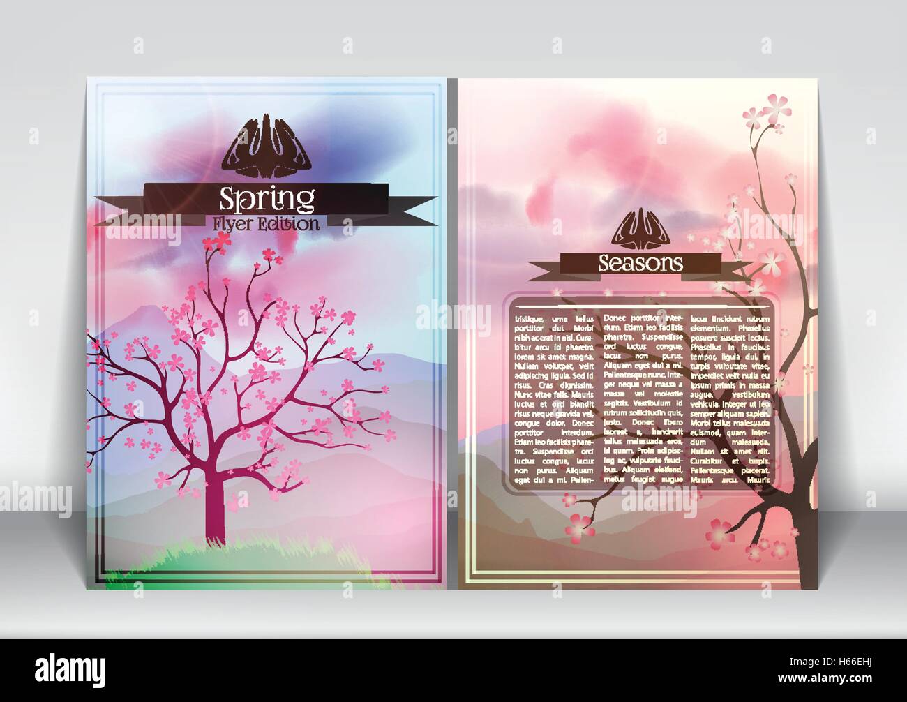 Abstract Flyer Brochure Design Template of Spring Season with Abstract ...