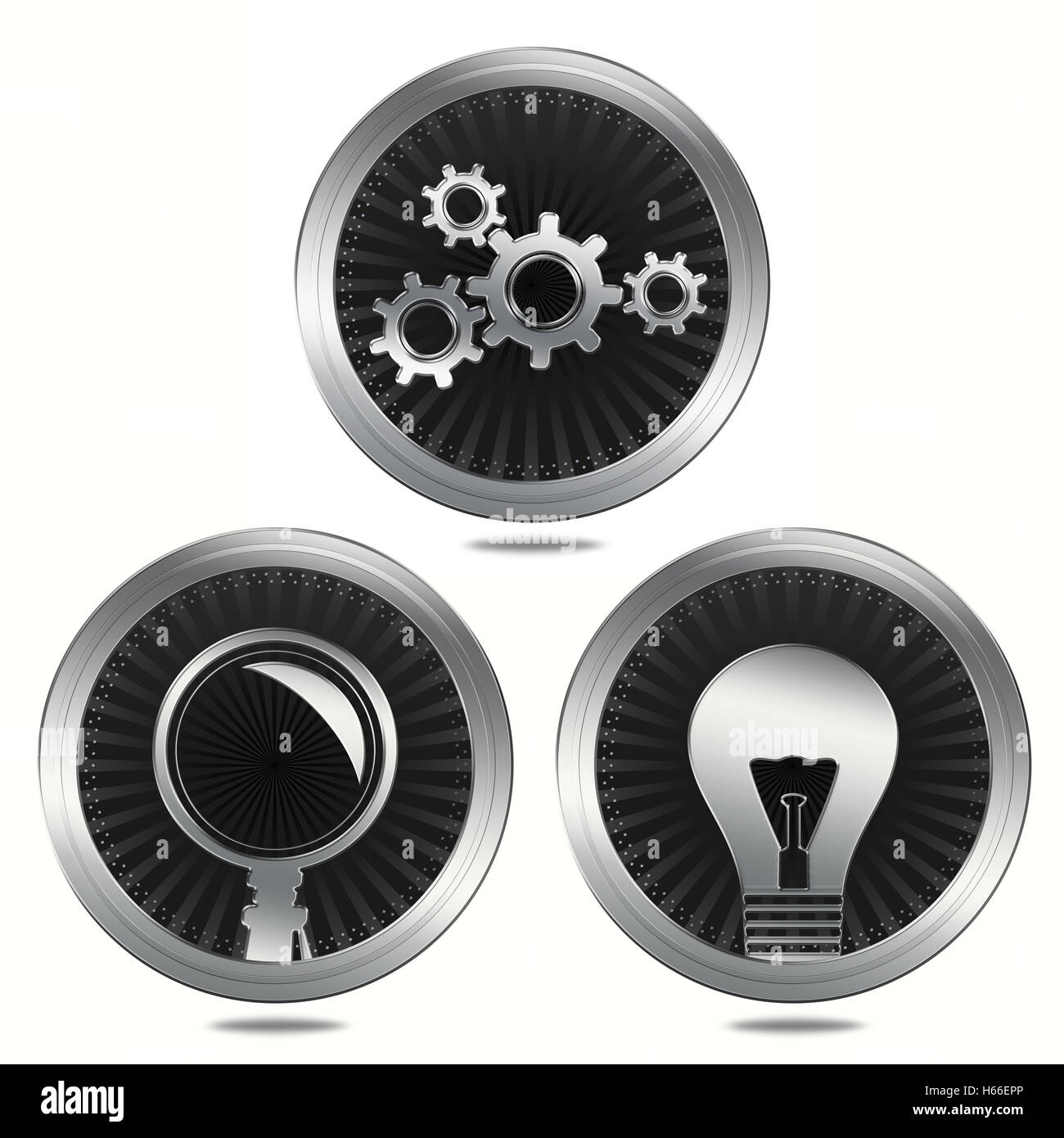 Search for idea round icon / button on white background Stock Photo - Alamy