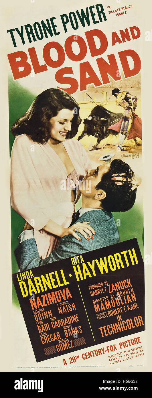 Blood and Sand (1941) - Movie Poster Stock Photo - Alamy
