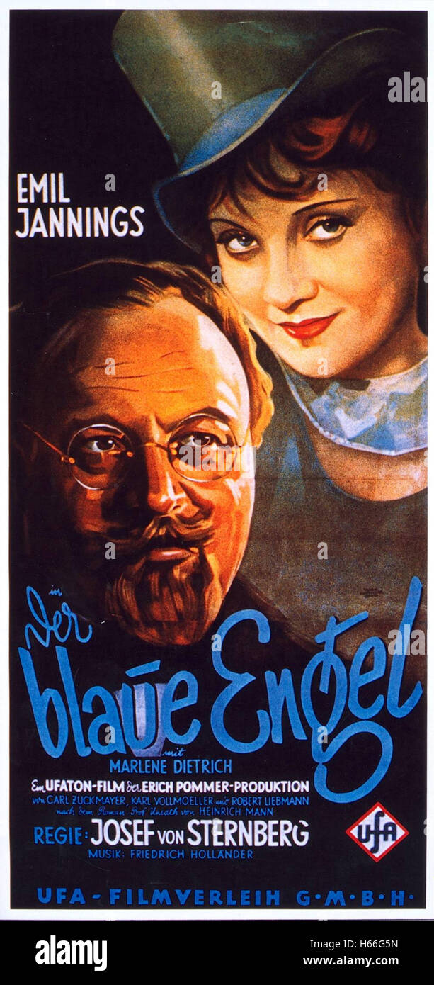 The Blue Angel - German Movie Poster Stock Photo - Alamy