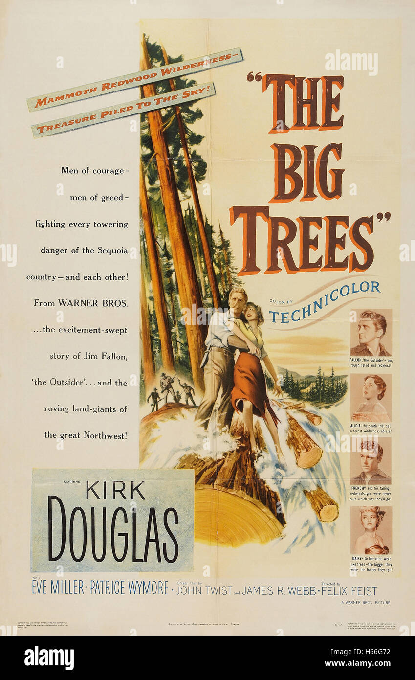 The Big Trees - Movie Poster Stock Photo - Alamy
