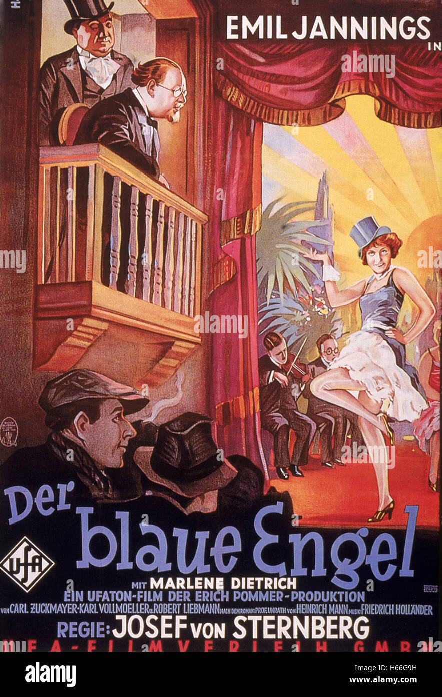 The Blue Angel - German Movie Poster Stock Photo - Alamy