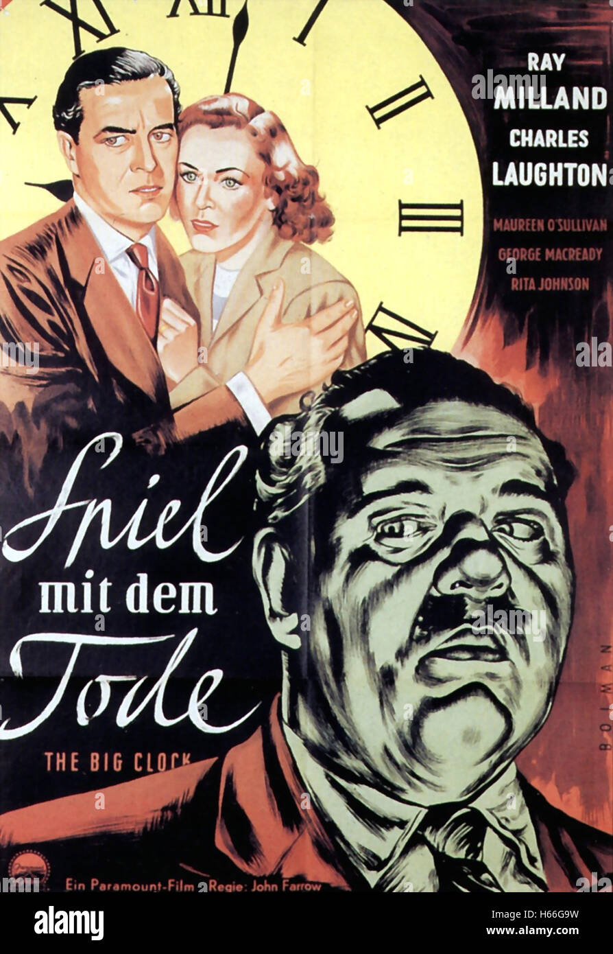 The Big Clock - German Movie Poster Stock Photo - Alamy