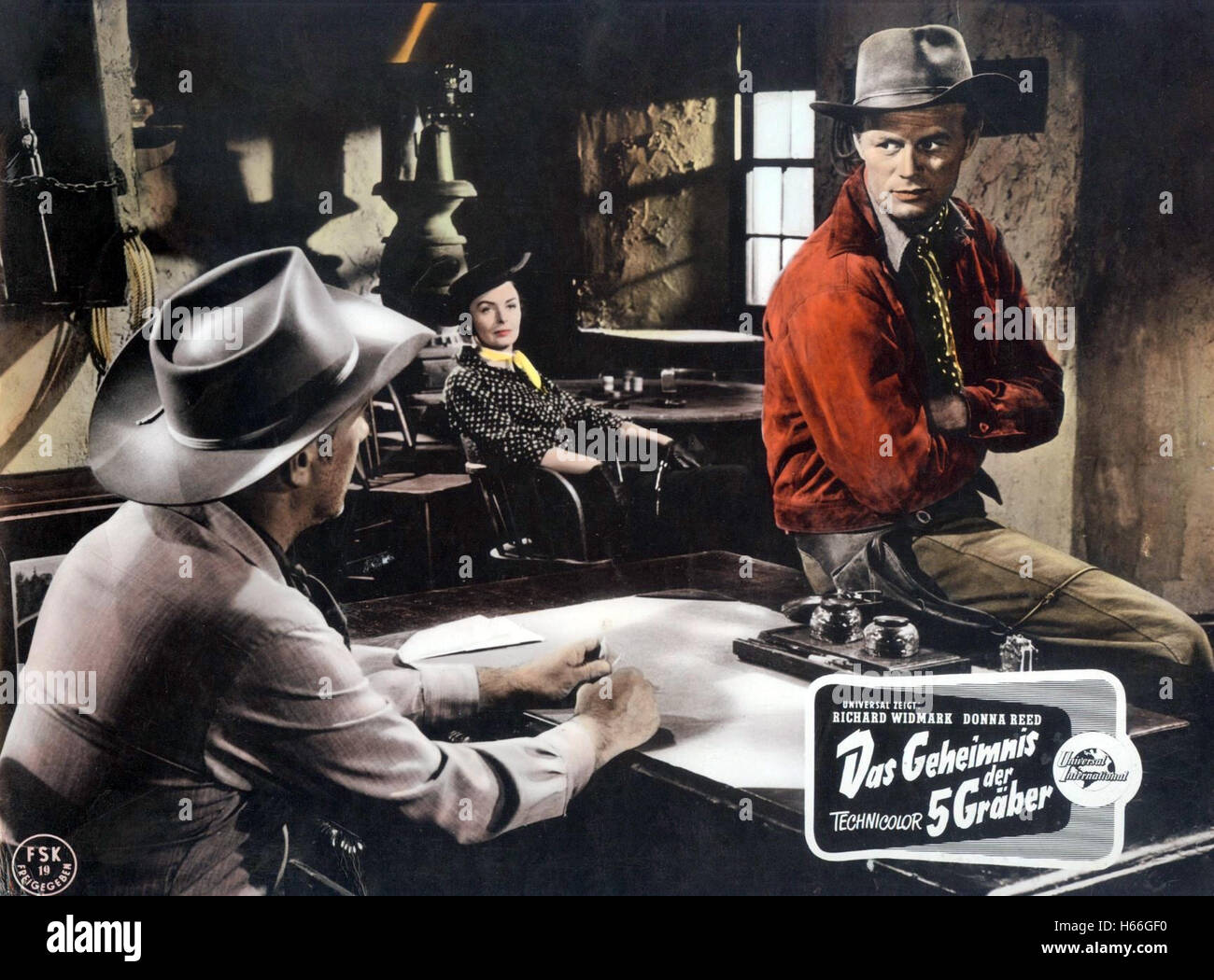 Backlash (1956) - German Movie Poster Stock Photo - Alamy