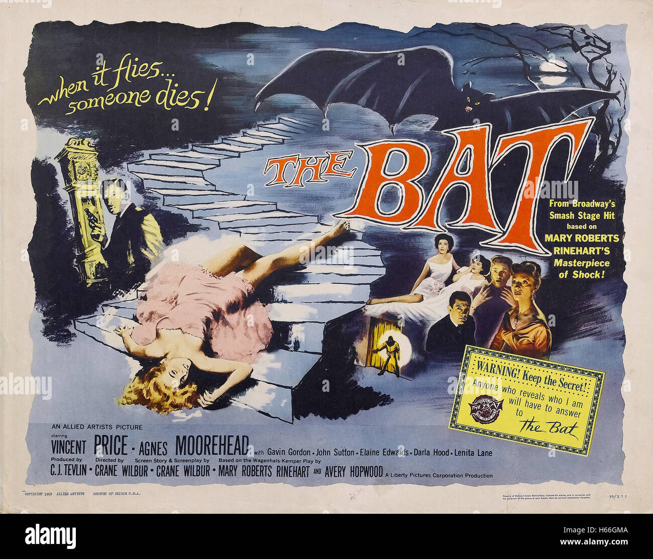 Bat, The (1959) - Movie Poster Stock Photo - Alamy