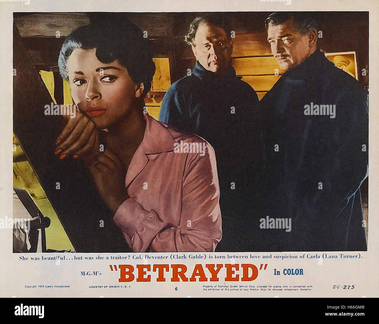 Betrayed (1954) - Movie Poster Stock Photo - Alamy