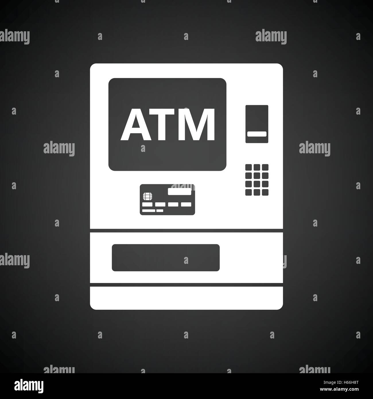 ATM icon. Black background with white. Vector illustration Stock Vector ...