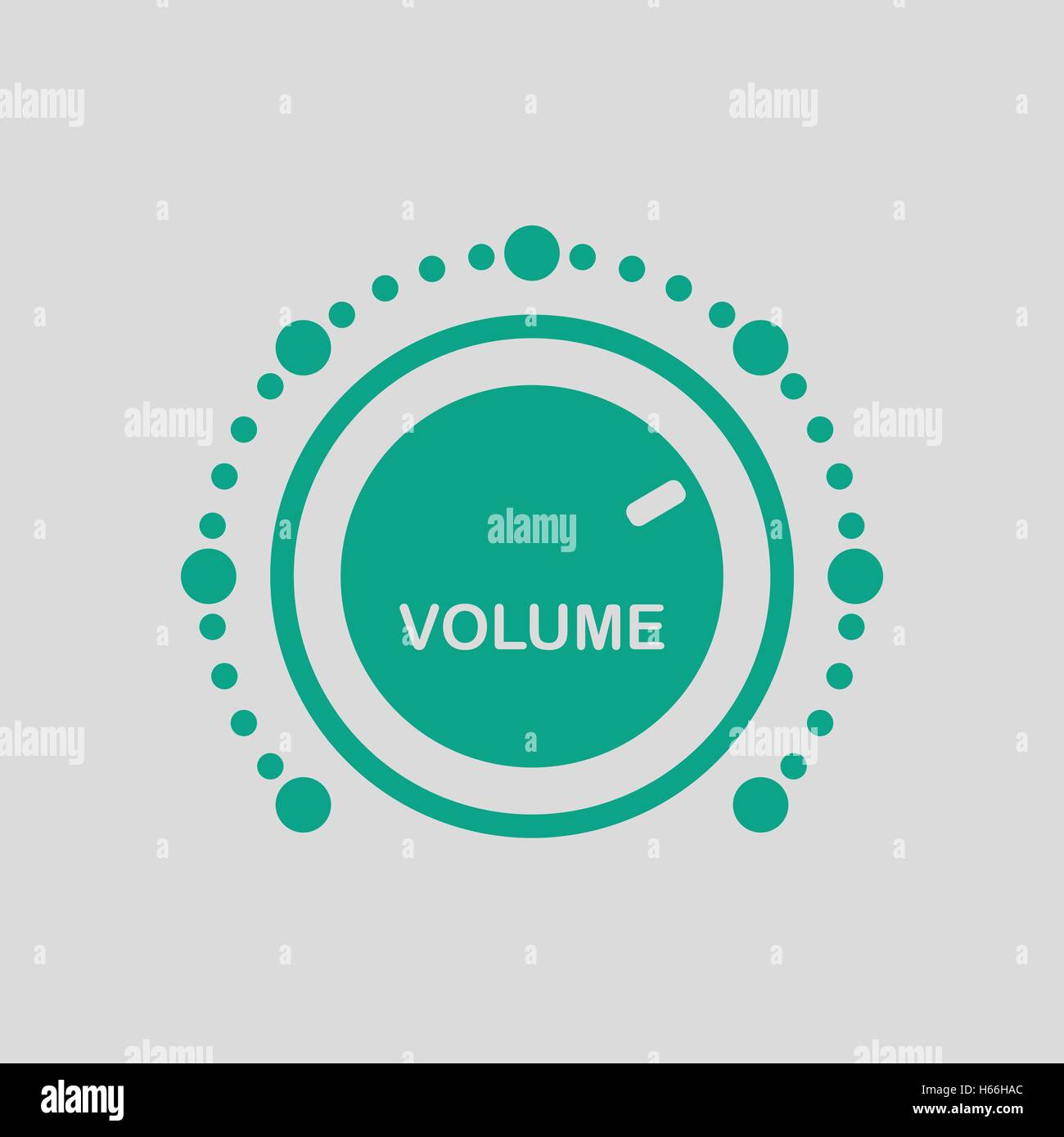 Volume control icon. Gray background with green. Vector illustration ...