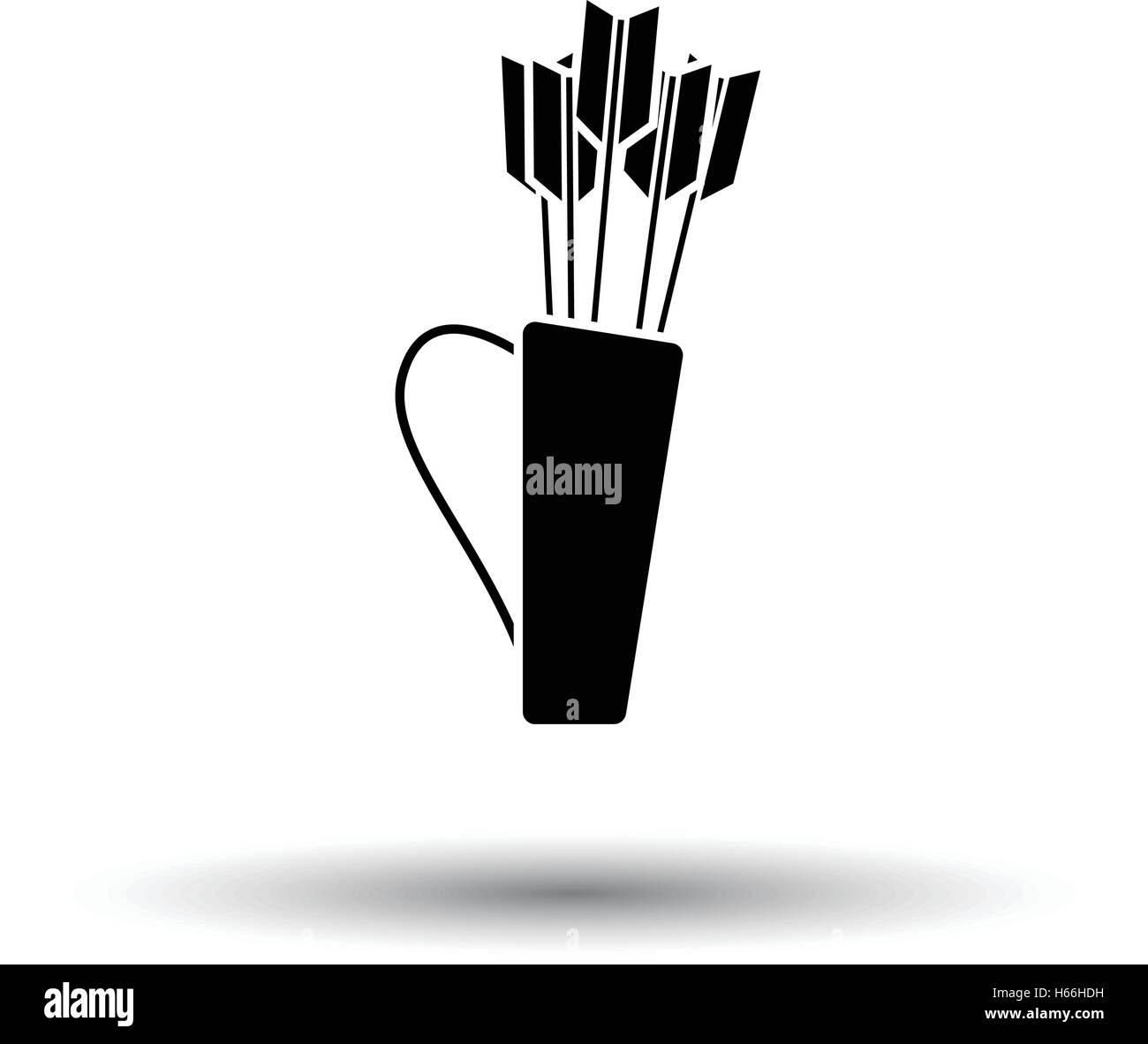 Quiver with arrows icon. White background with shadow design. Vector ...