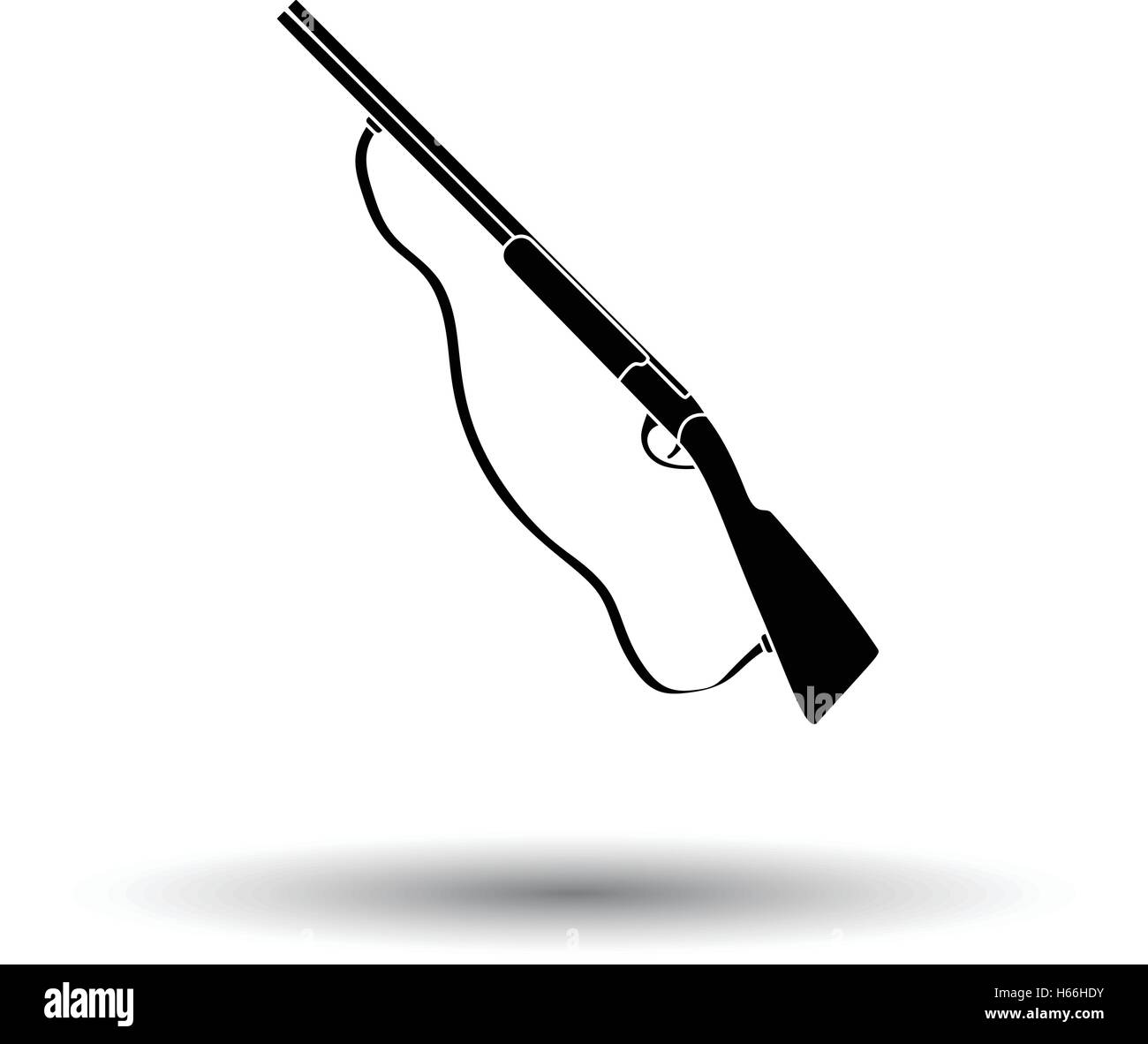 Hunt gun icon. White background with shadow design. Vector illustration ...