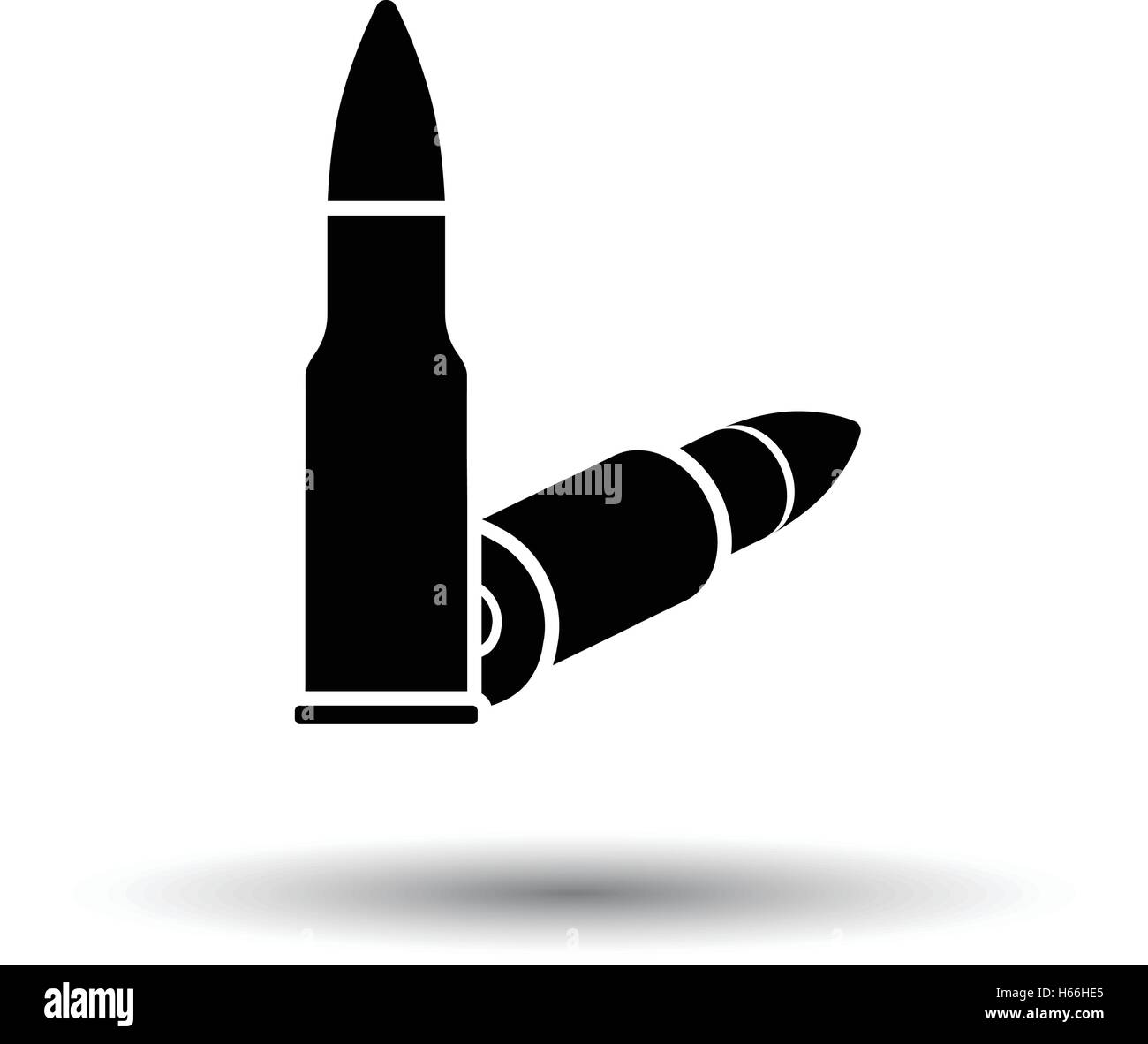 Rifle ammo icon. White background with shadow design. Vector ...