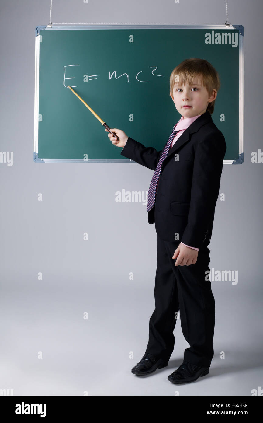 little funny boy with blackboard Stock Photo - Alamy