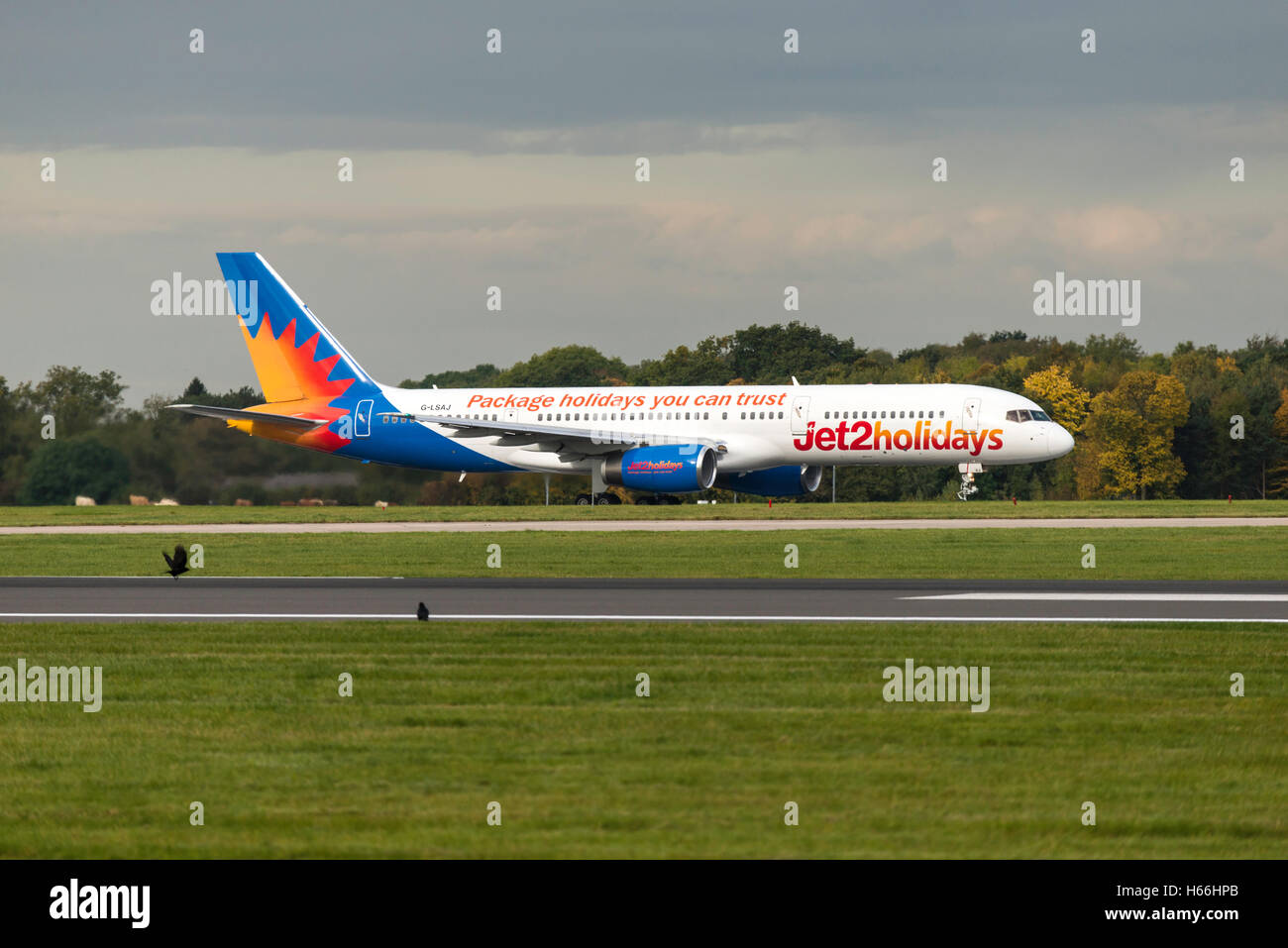 G-LSAJ Boeing 757-236 Jet2. Manchester Airport England Stock Photo - Alamy