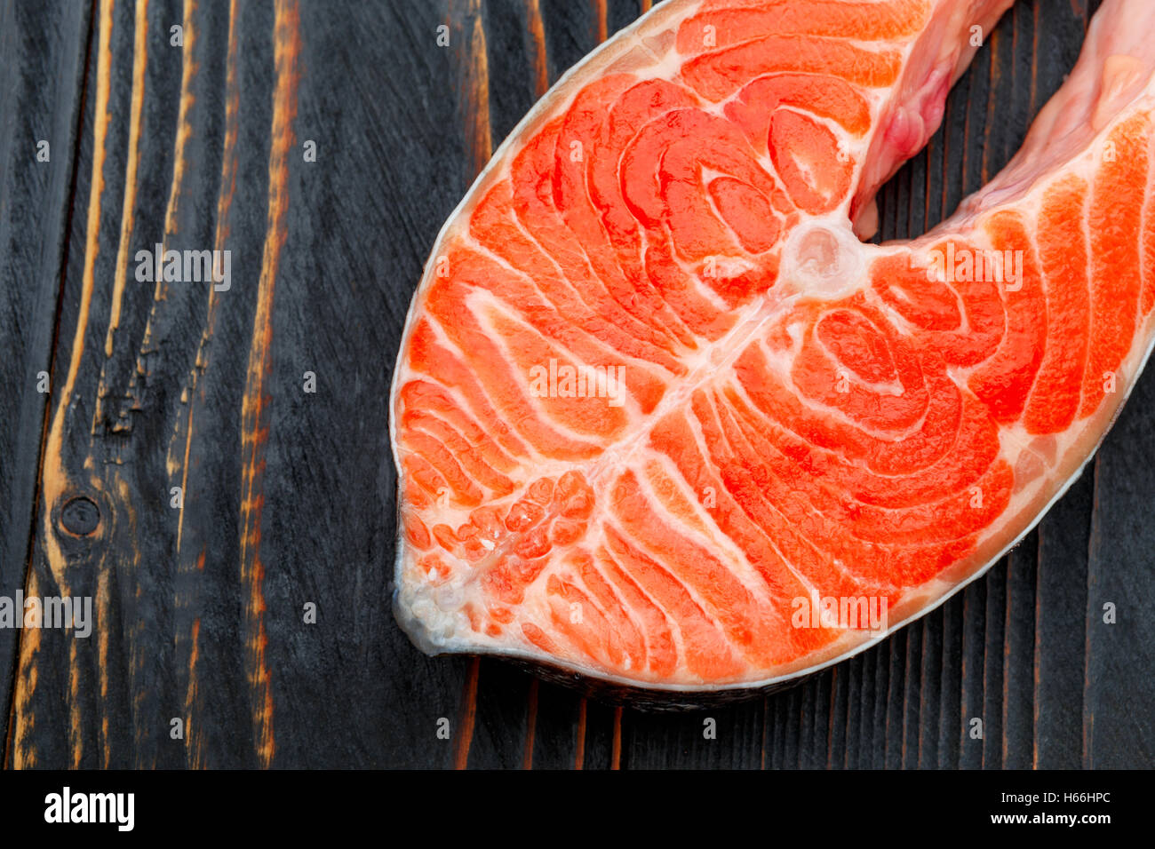 Fresh Raw Salmon Red Fish Steak Stock Photo - Alamy