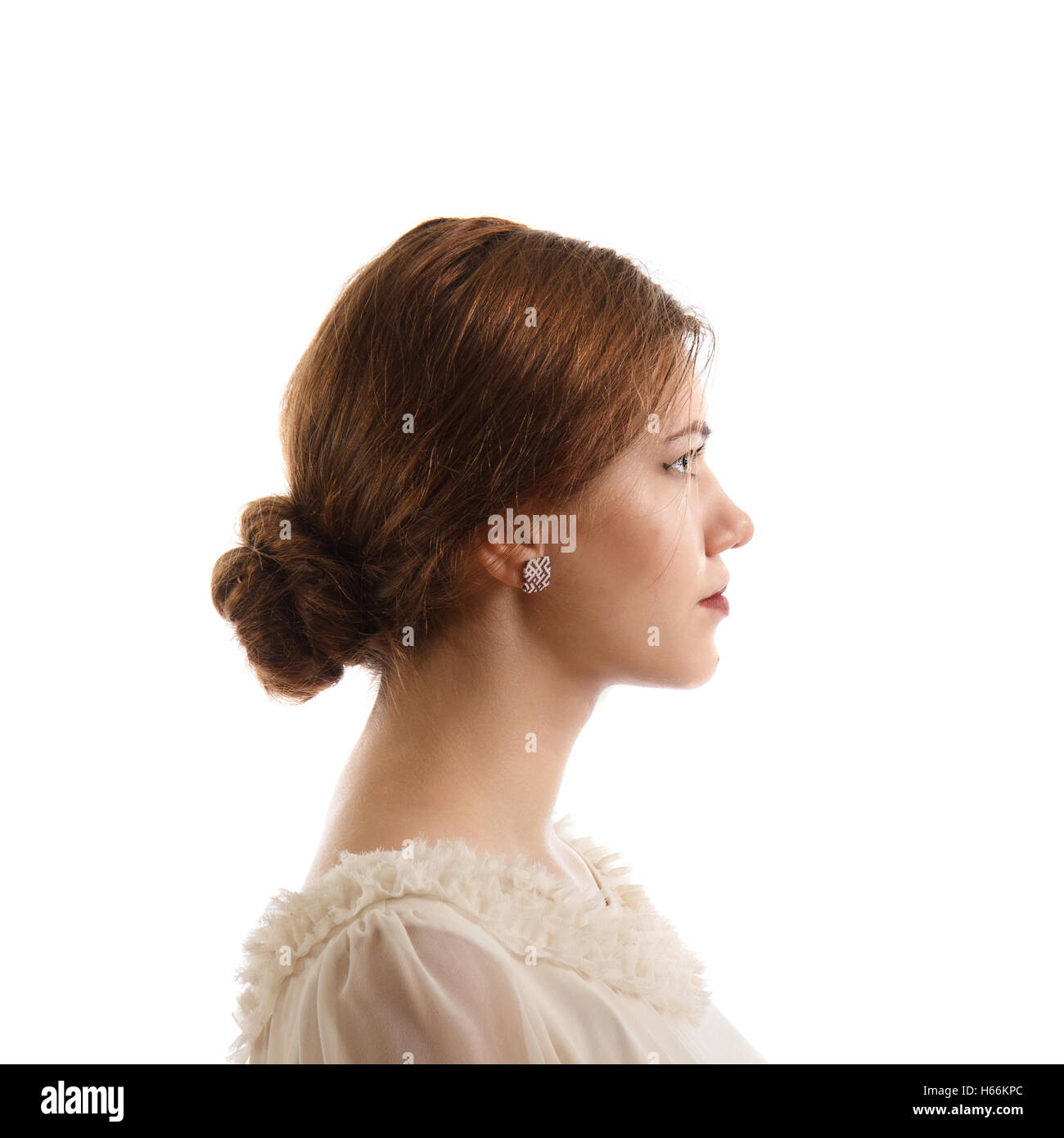 Side view of a woman Stock Photo - Alamy