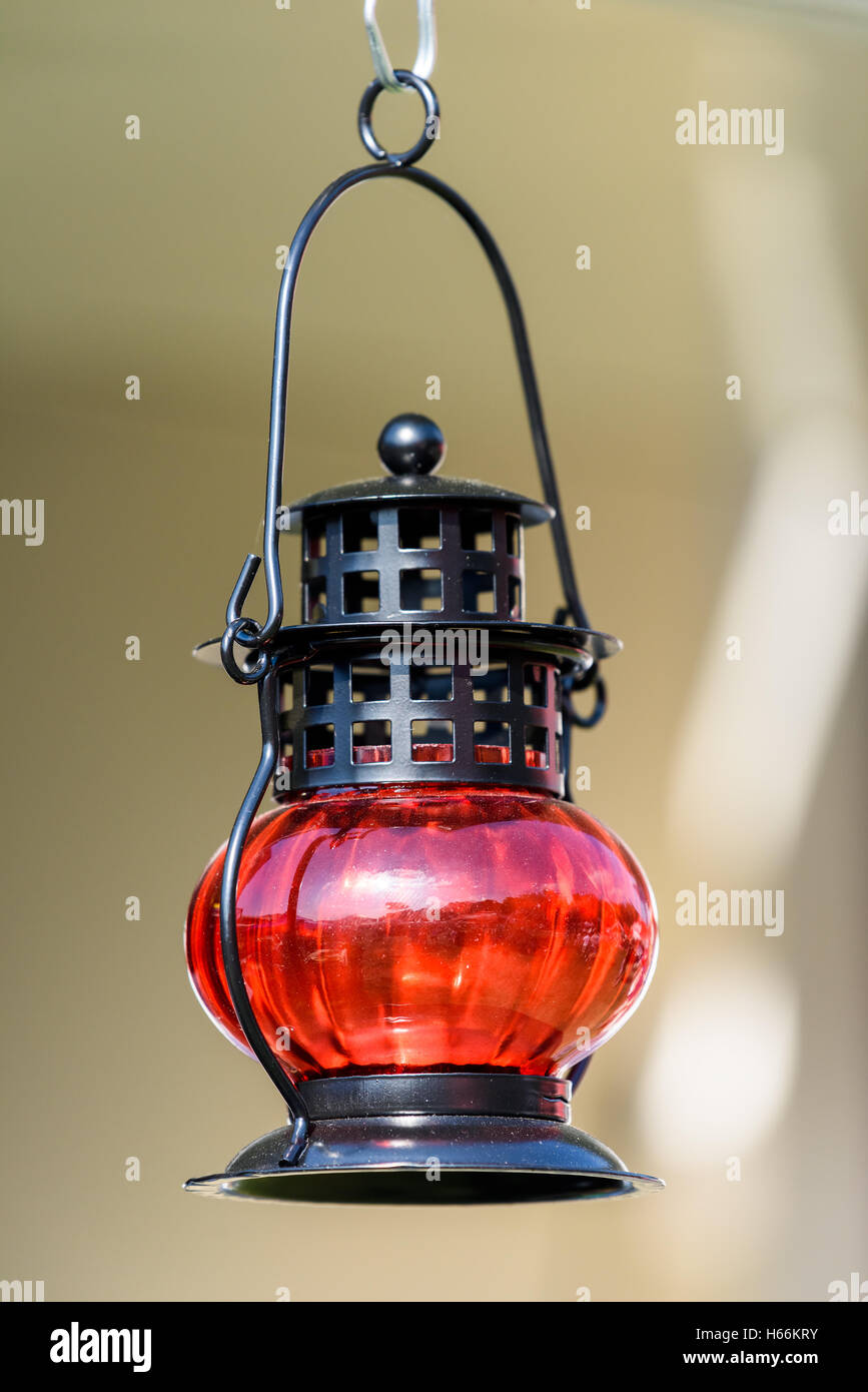 Red Vintage Lamp Closeup Stock Photo - Alamy