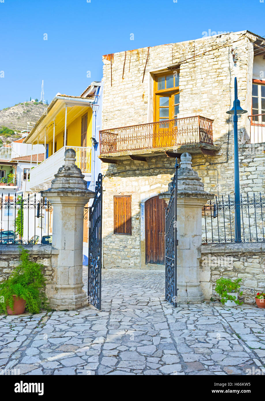 Narrow street pano lefkara hi-res stock photography and images - Alamy