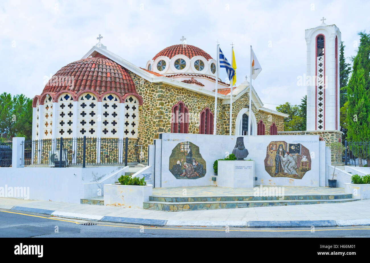 The new church of Chrysosotiros in the Kampia village, Cyprus Stock ...