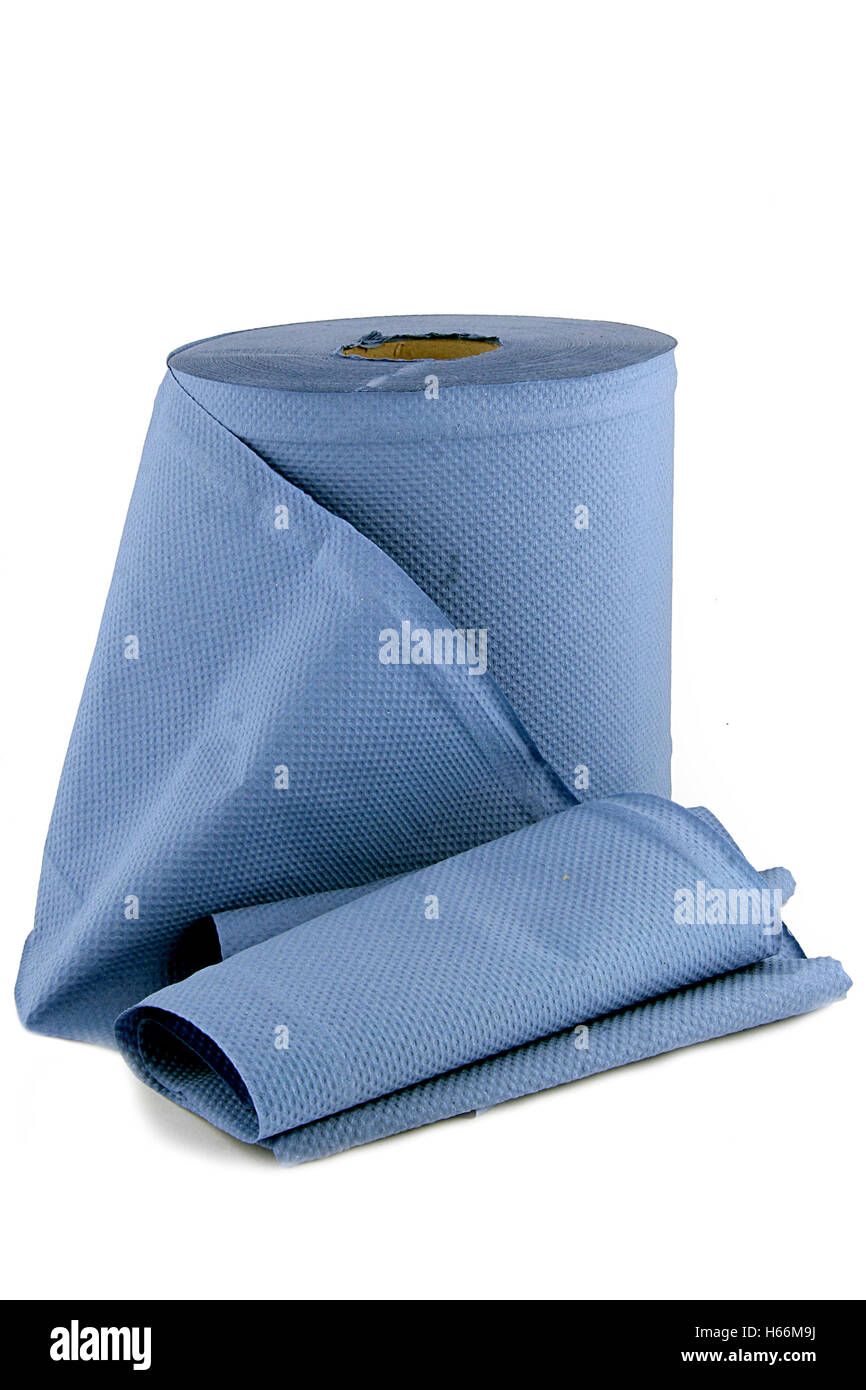 Roll of cleaning tissue / Blue Roll Cleaning Tissue Stock Photo - Alamy