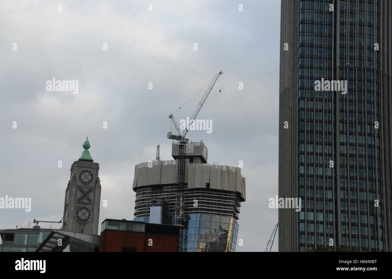 The OXO Tower and new buildings in progress Stock Photo - Alamy