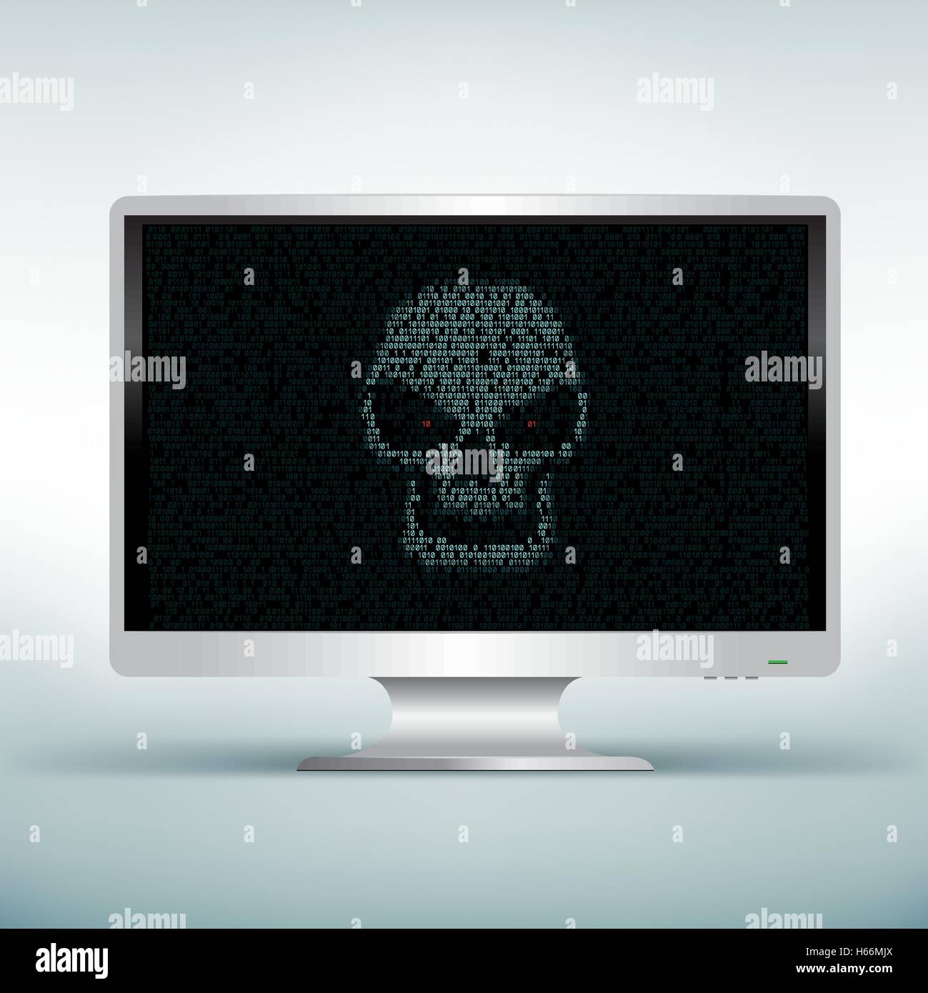 white monitor with skull code Stock Vector Image & Art - Alamy