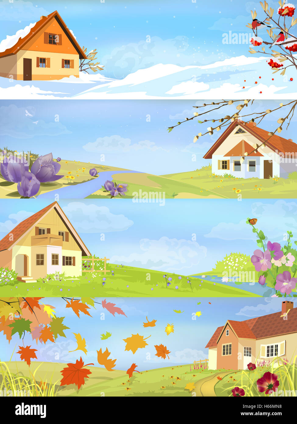 Four seasons landscapes hi-res stock photography and images - Alamy
