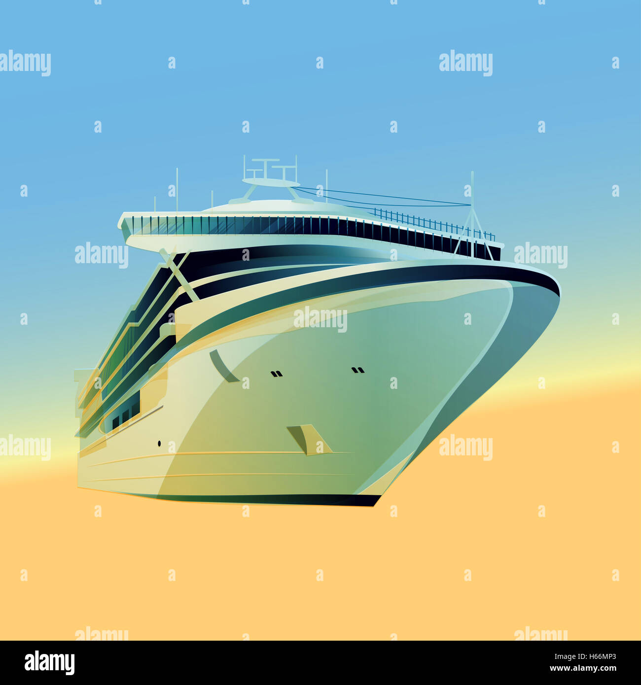 Ocean Liner Illustration Stock Photo - Alamy
