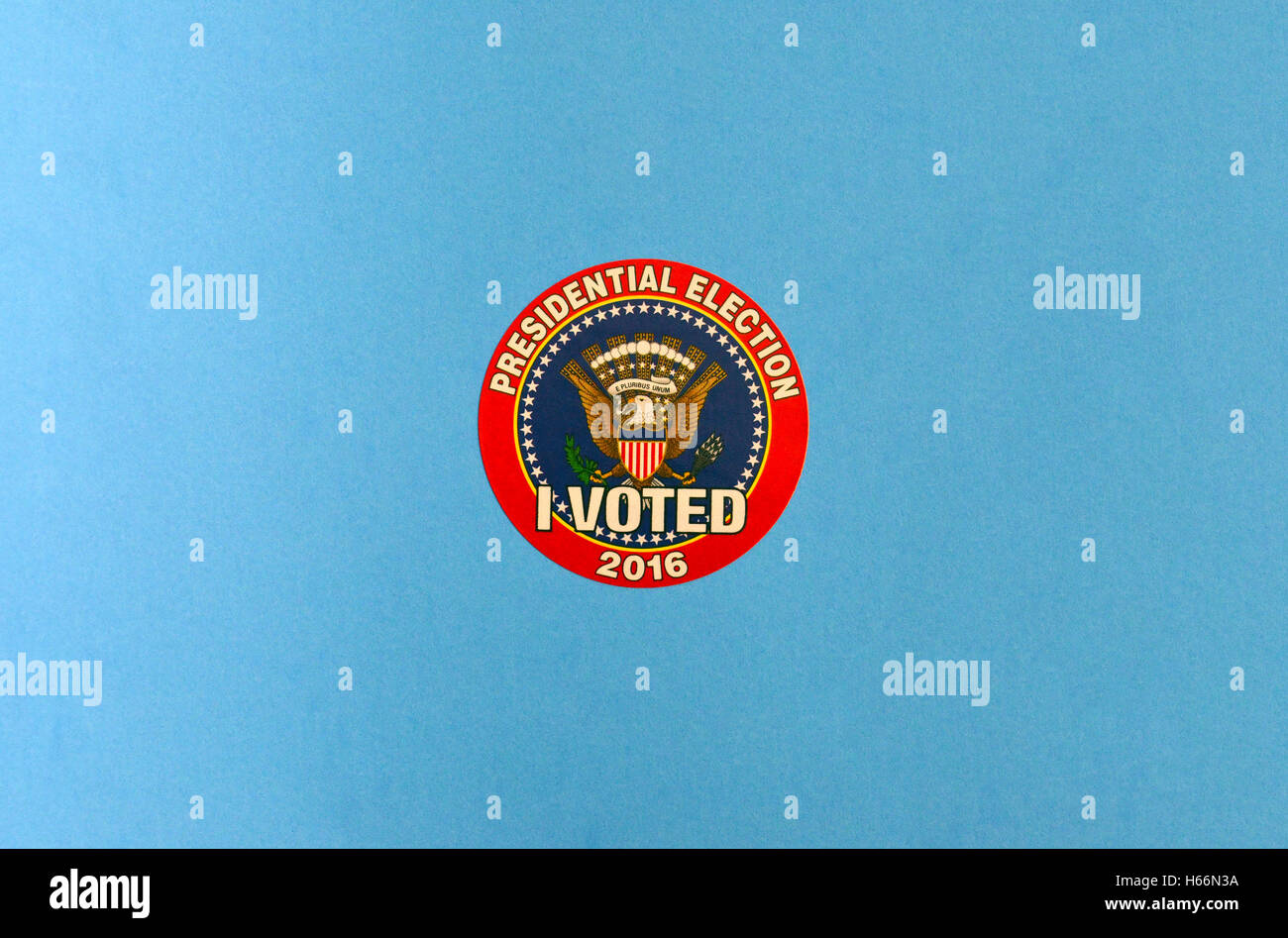 A colorful "I VOTED" sticker is handed out to anyone voting in the 2016 ...