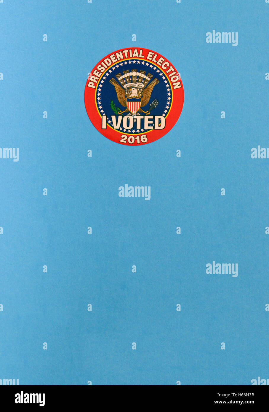 A colorful "I VOTED" sticker is handed out to anyone voting in the 2016 ...