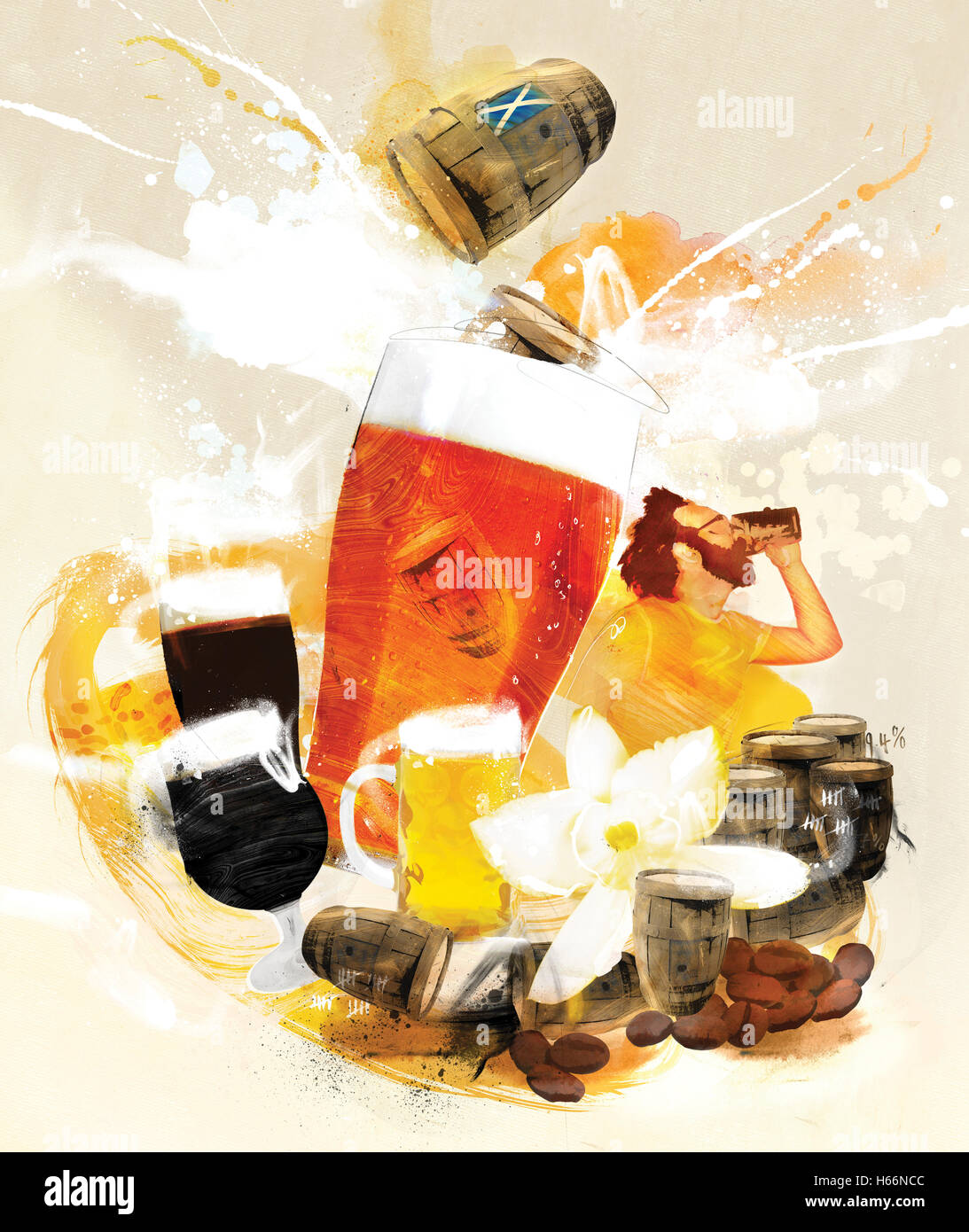 Beer barrel man drinking hi-res stock photography and images - Alamy