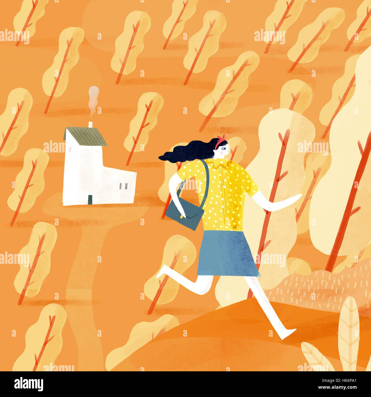 Woman trees illustration hi-res stock photography and images - Alamy