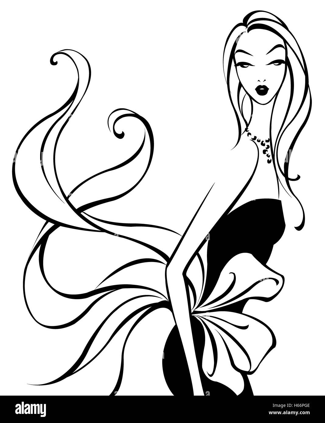 Woman portrait sketch hi-res stock photography and images - Alamy