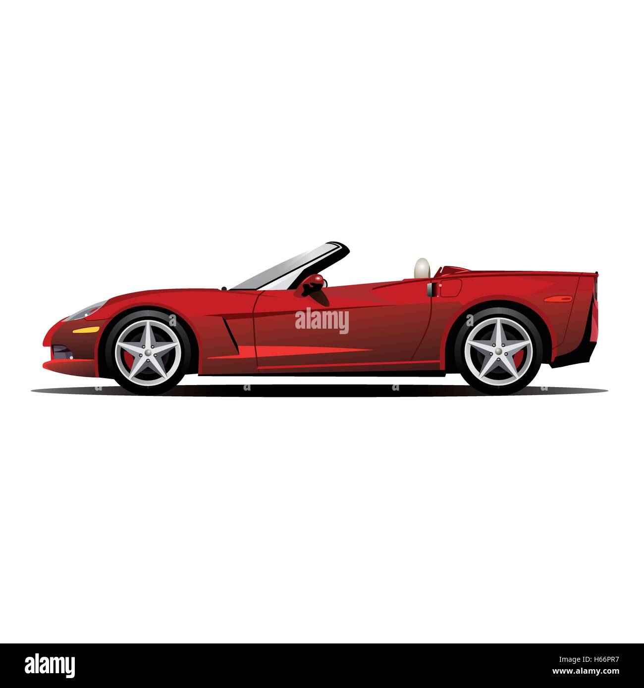 Vector convertible red car standing Stock Vector Image & Art - Alamy